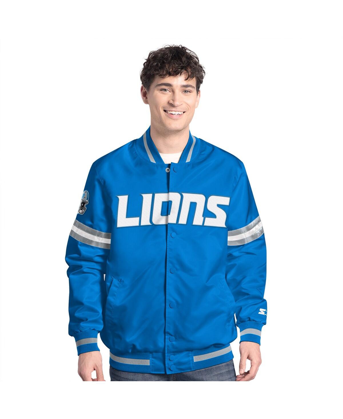 Click here for Starter Mens Blue Detroit Lions Scout Full-Snap Va... prices