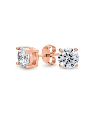 Click here for Bling Jewelry Round Solitaire Cz Stud Earrings Ros... prices