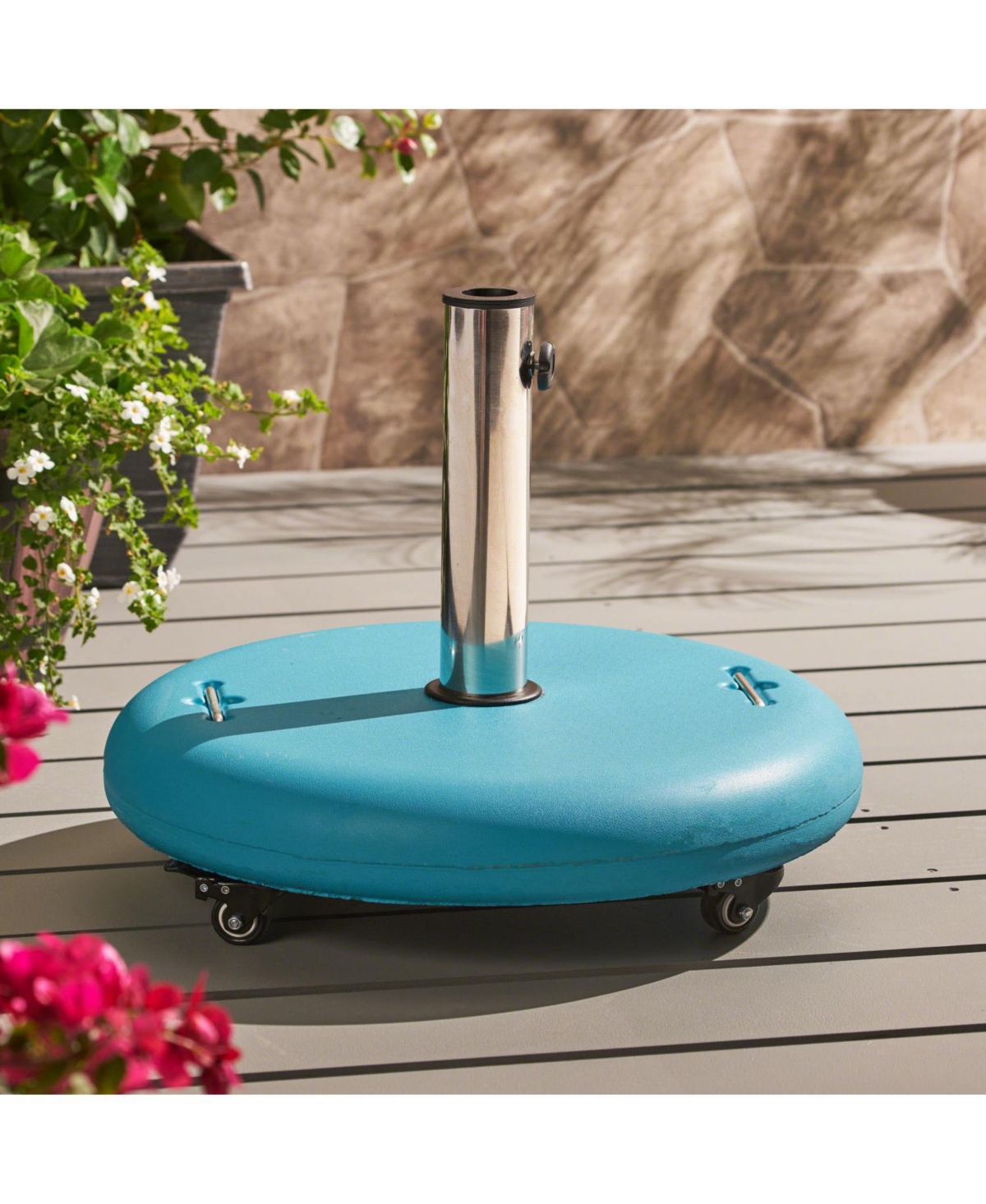 Click here for Streamdale Teal Concrete Umbrella Base - Patio Tab... prices