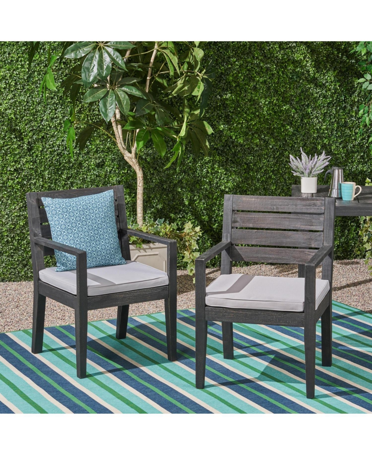 Click here for Streamdale Outdoor Dining Chair Set of 2  Dark Gre... prices