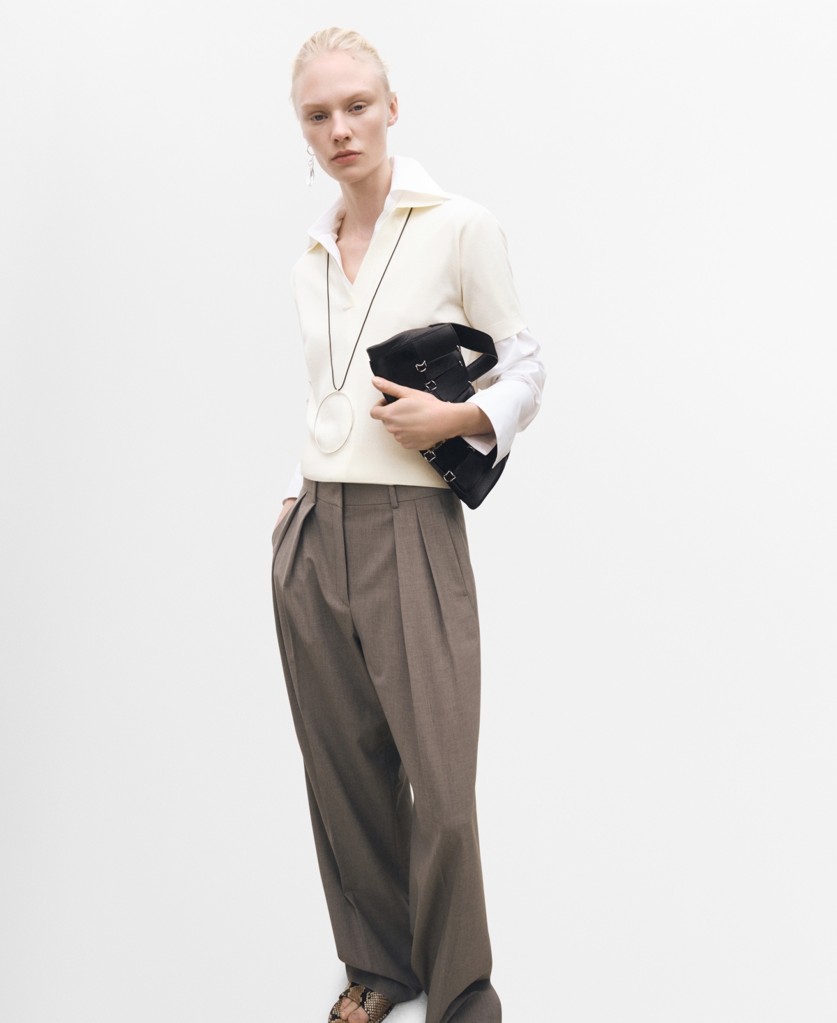 Click here for Mango Womens Wool-Blend Polo-Neck Sweater - Ecru prices