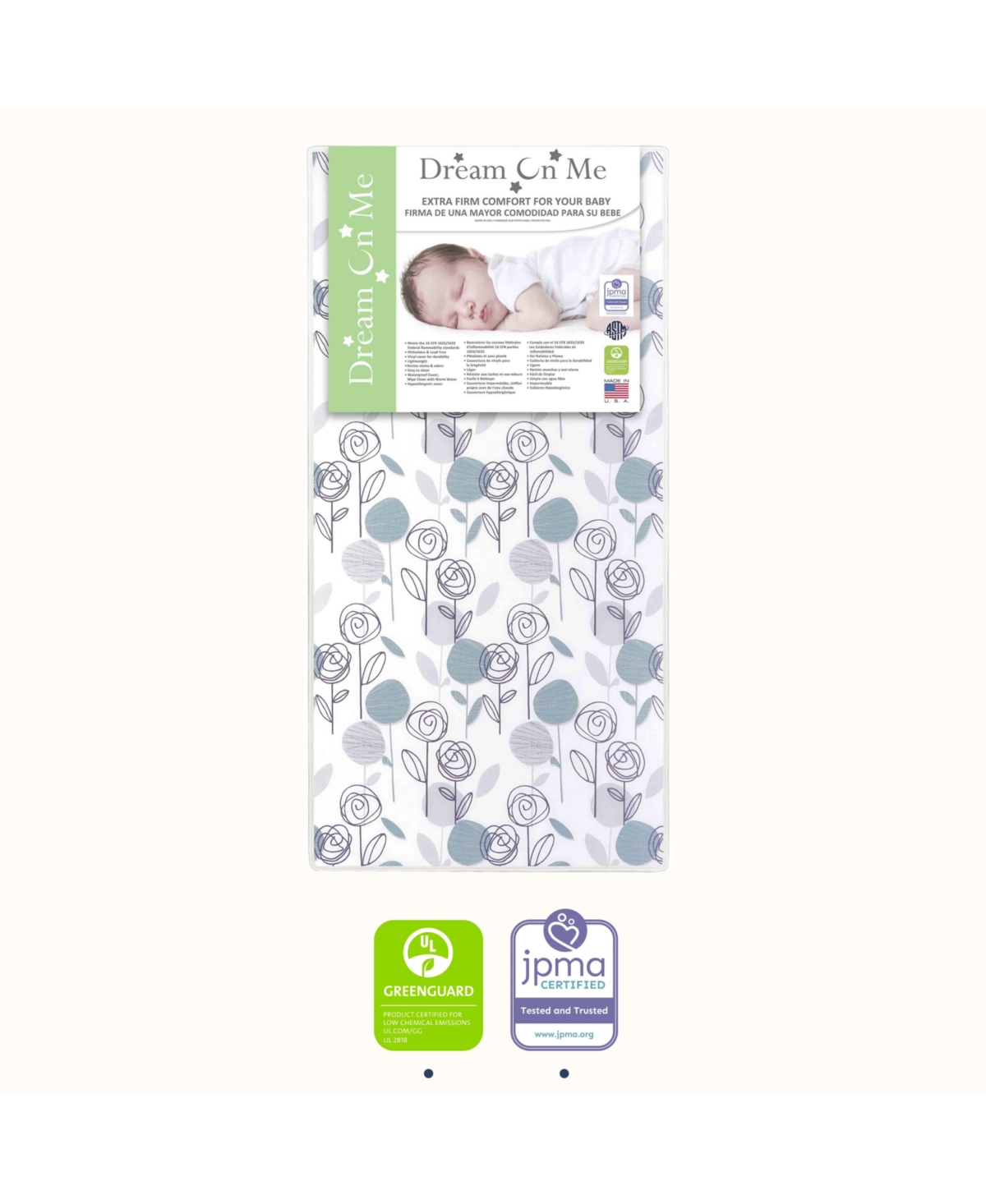 Click here for Dream On Me Floral Dreams Firm Fiber Standard Baby... prices
