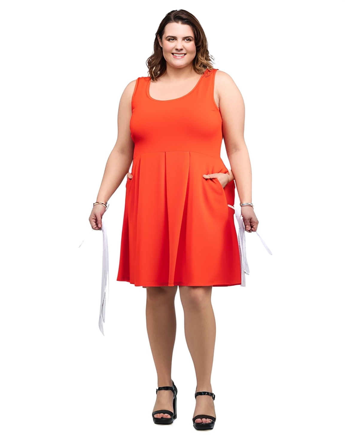 Click here for 24seven Comfort Apparel Plus Size Sleeveless Dress... prices