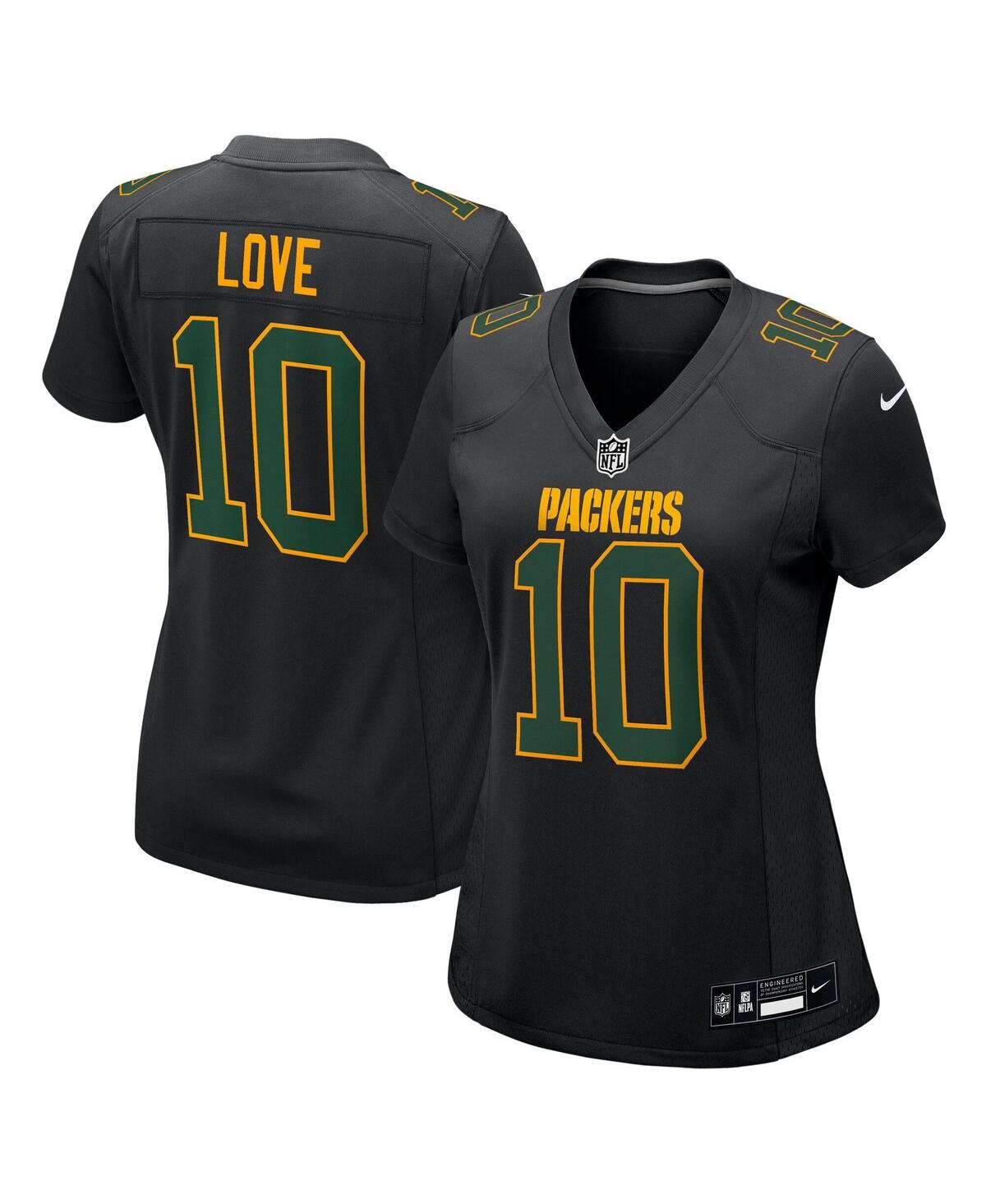 Click here for Nike Womens Jordan Love Black Green Bay Packers Fa... prices
