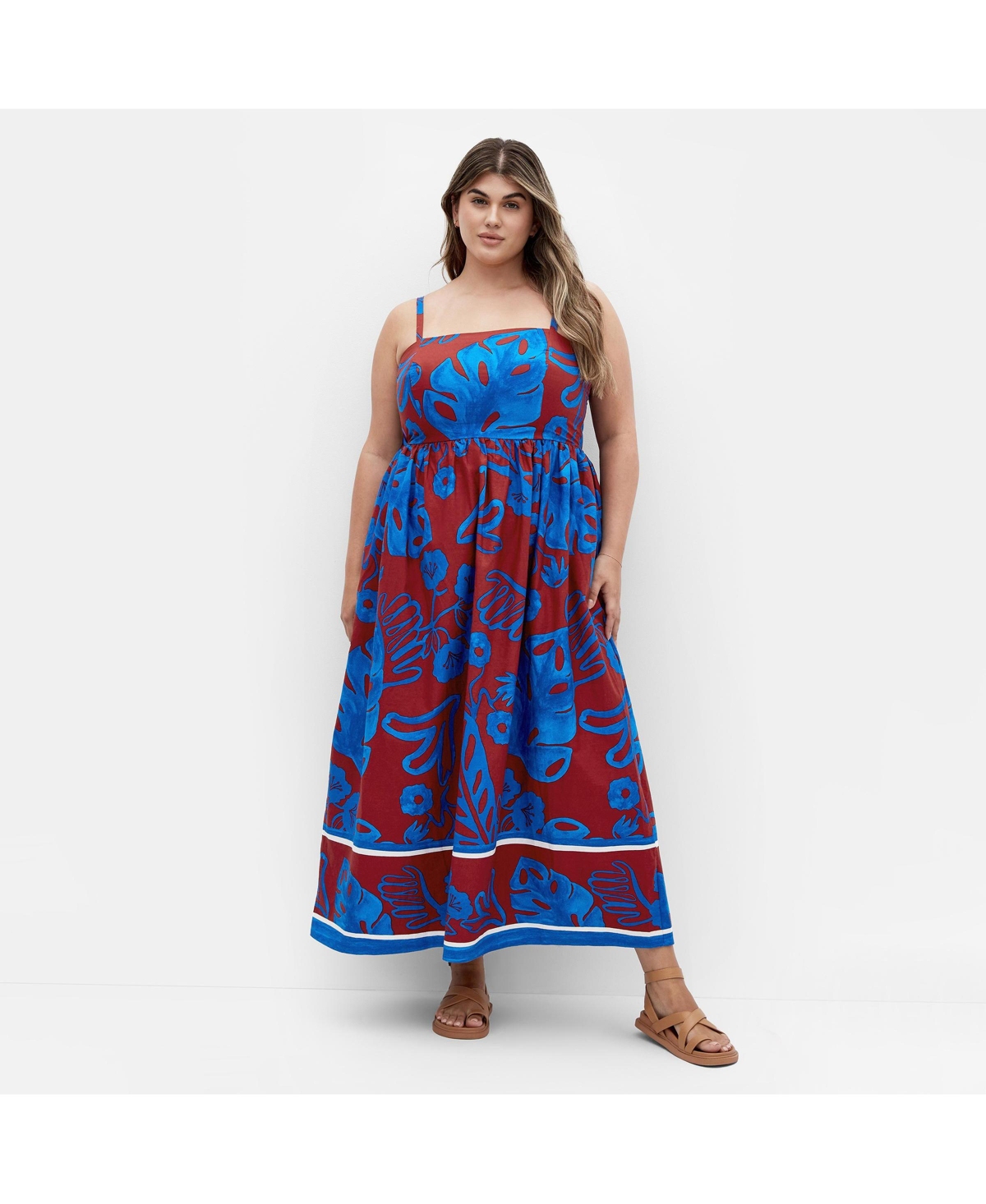 Click here for City Chic Plus Size Giana Maxi Dress - Blue border... prices