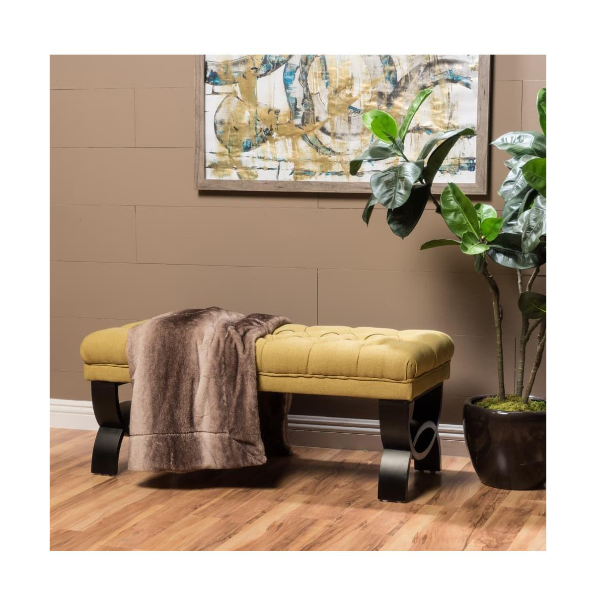 Click here for Tufted Ottoman Bench with Diamond Stitching and El... prices