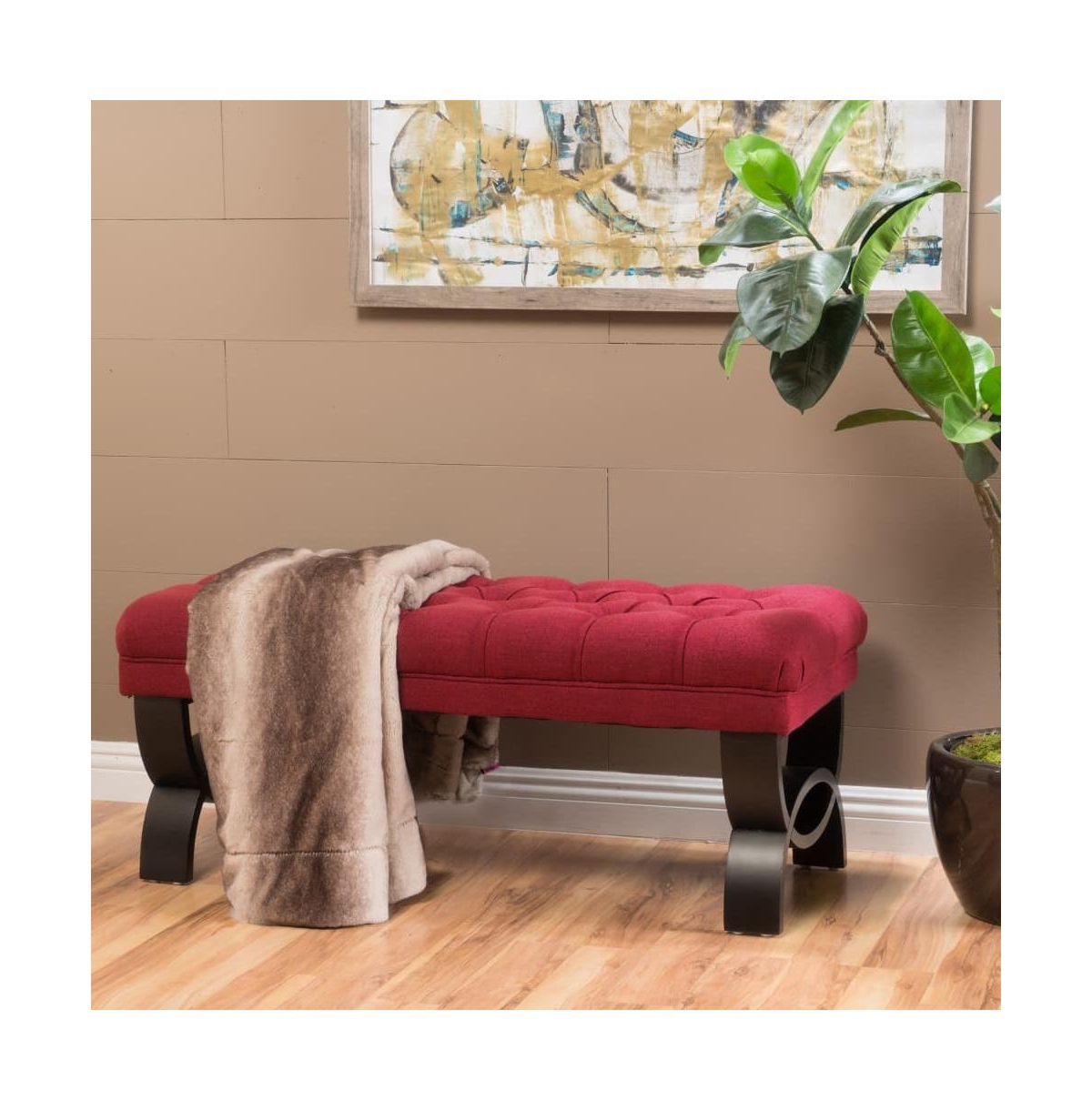 Click here for Tufted Ottoman Bench with Diamond Stitching and El... prices