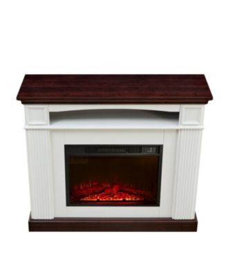 Freestanding Electric Fireplace with Mantel, LED Flame, 23" Firebox ...