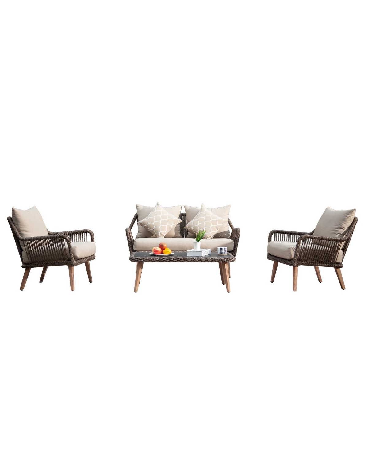 Click here for Patio Conversation Sets 4-Pieces  Handwoven Rattan... prices