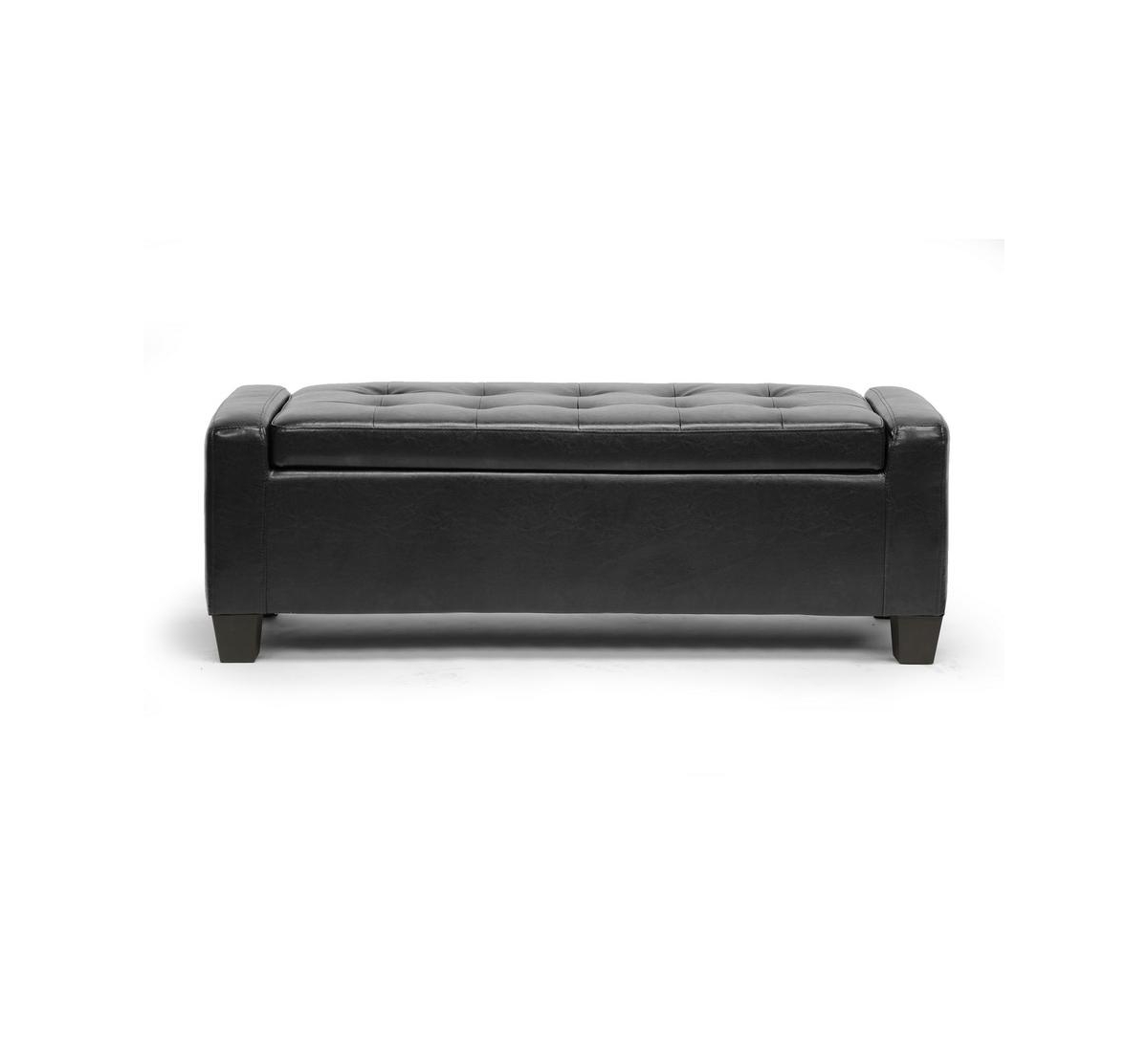 Click here for Baxton Studio Manchester Black Ottoman - Black prices