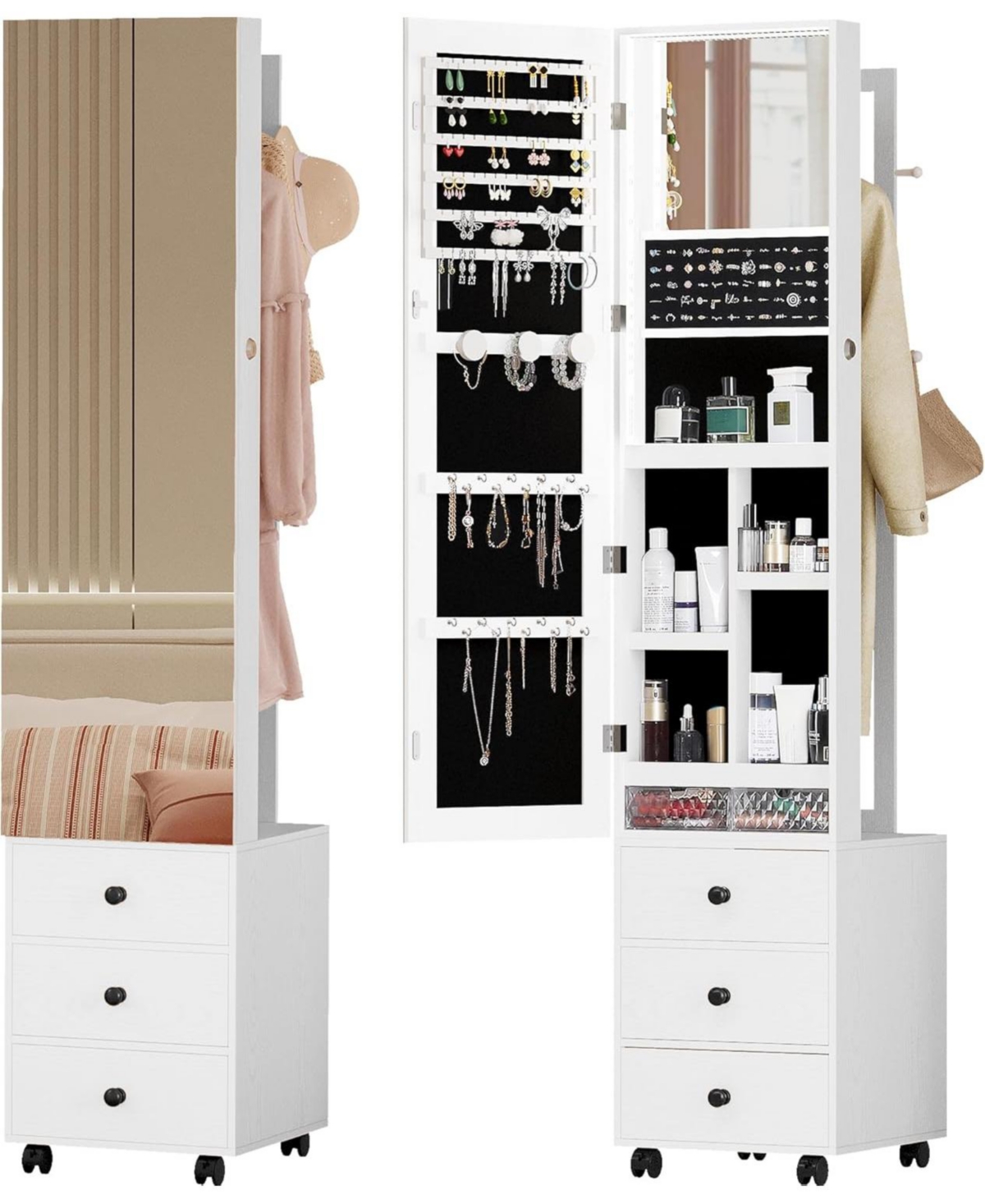 Click here for Jewelry Cabinet with 3 Drawers  Lockable Standing... prices