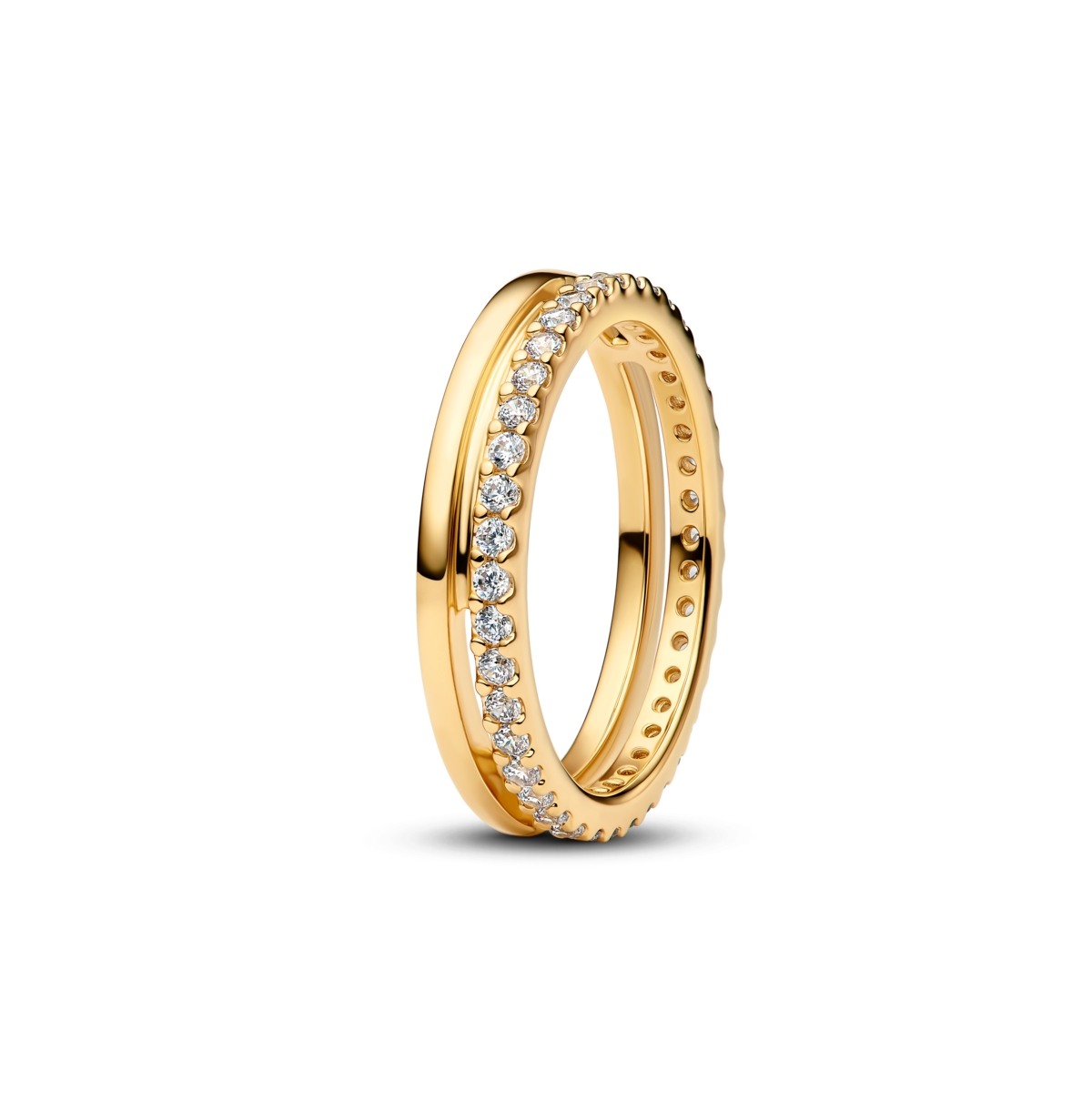 Click here for Pandora Double Band 14K Gold-Plated Ring - Gold pl... prices