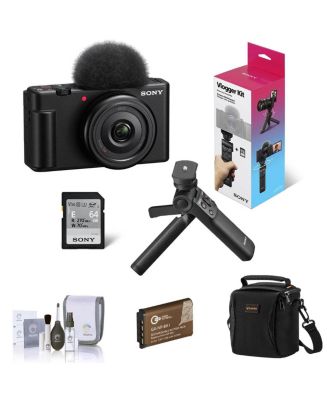 Sony ZV-1F Vlogging Camera, Black Bundle with ACCVC1 Vlogger Accessory Kit, Extra Battery ...