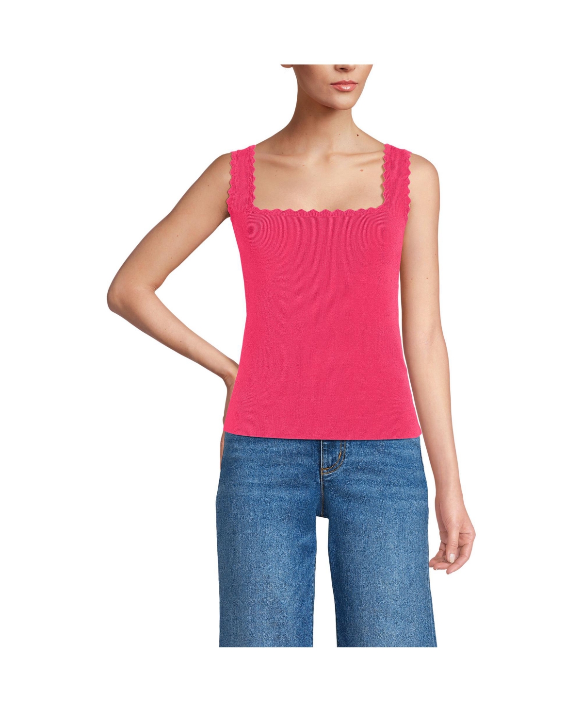 Click here for Lands End Womens Square Neck Tank Sweater - Set To... prices