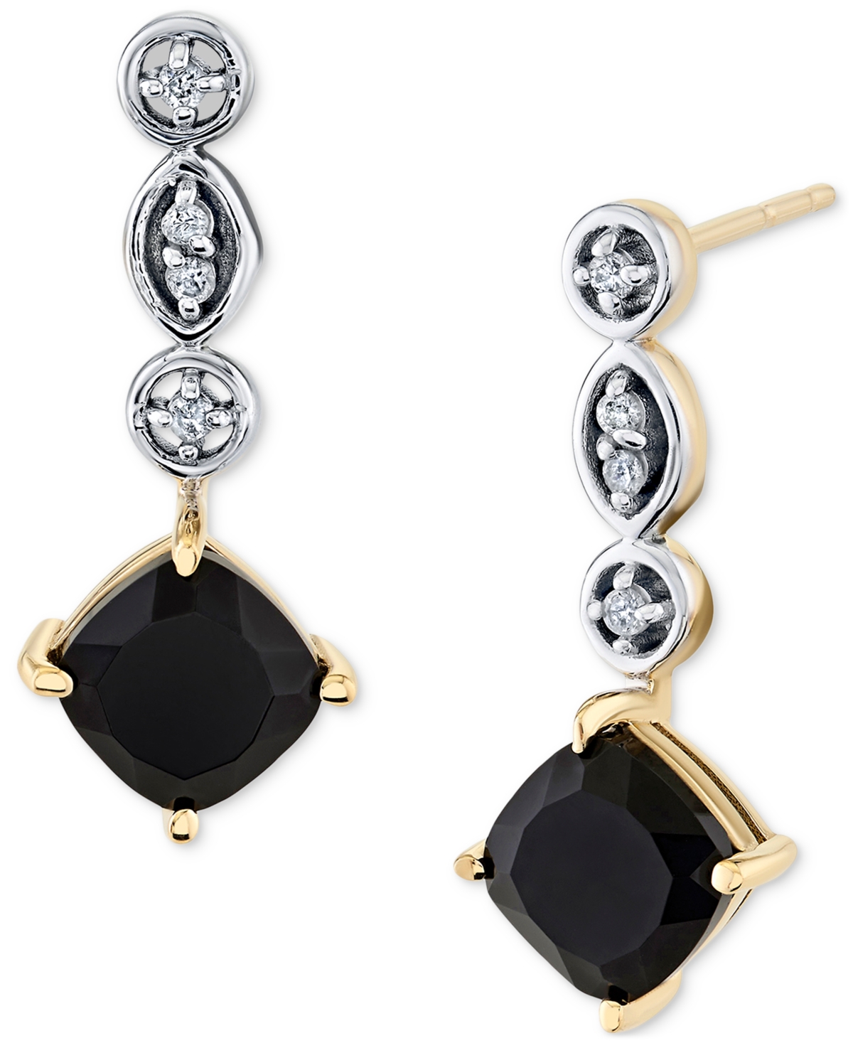 Click here for Onyx & Diamond Accent Square Drop Earrings in 10k... prices