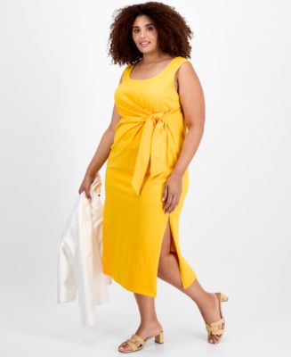 On 34th Trendy Plus Size Side-Tie Midi Dress, Exclusively at Macy's ...