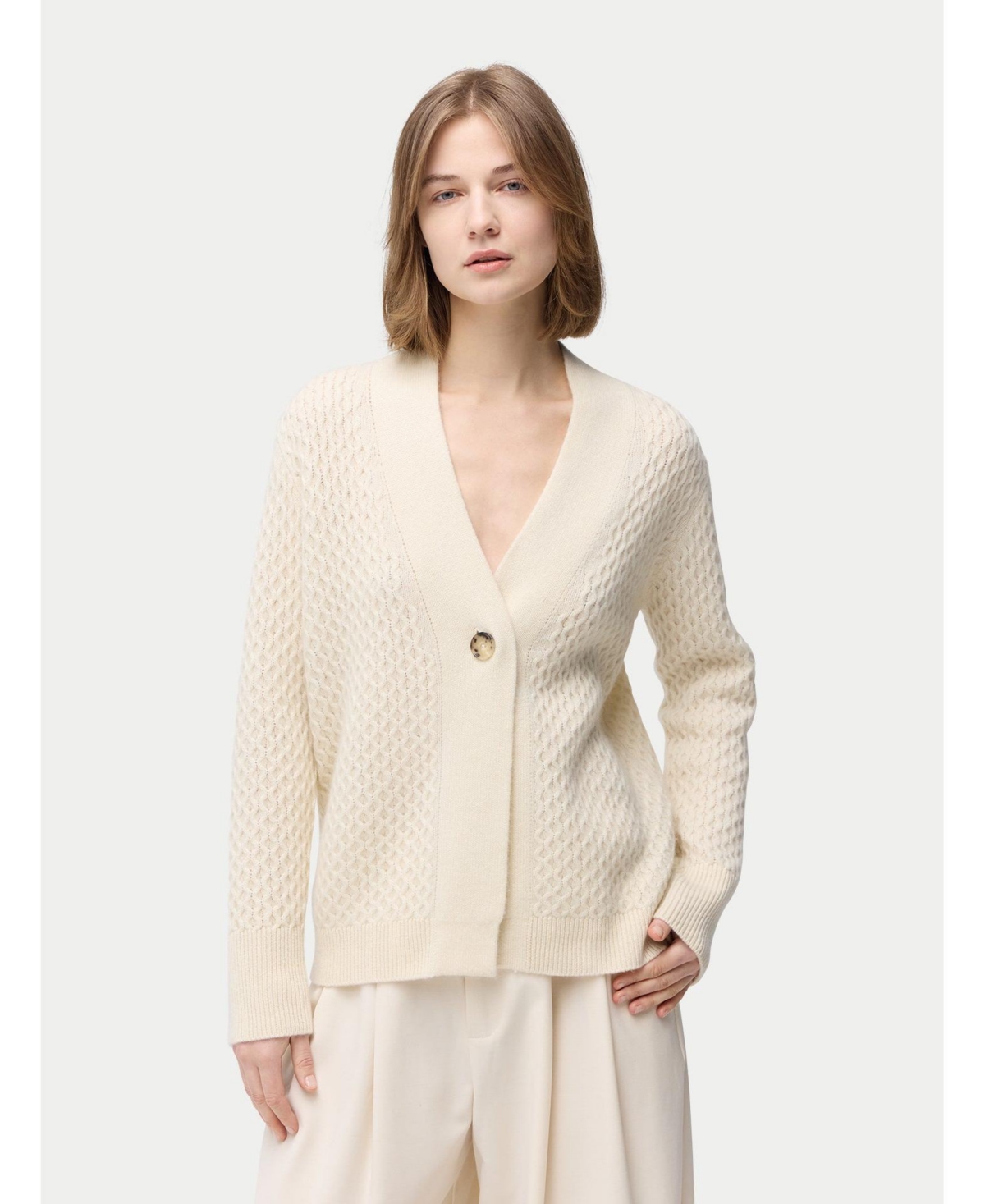 Click here for Gobi Cashmere Womens Textured One Button-Front Cas... prices