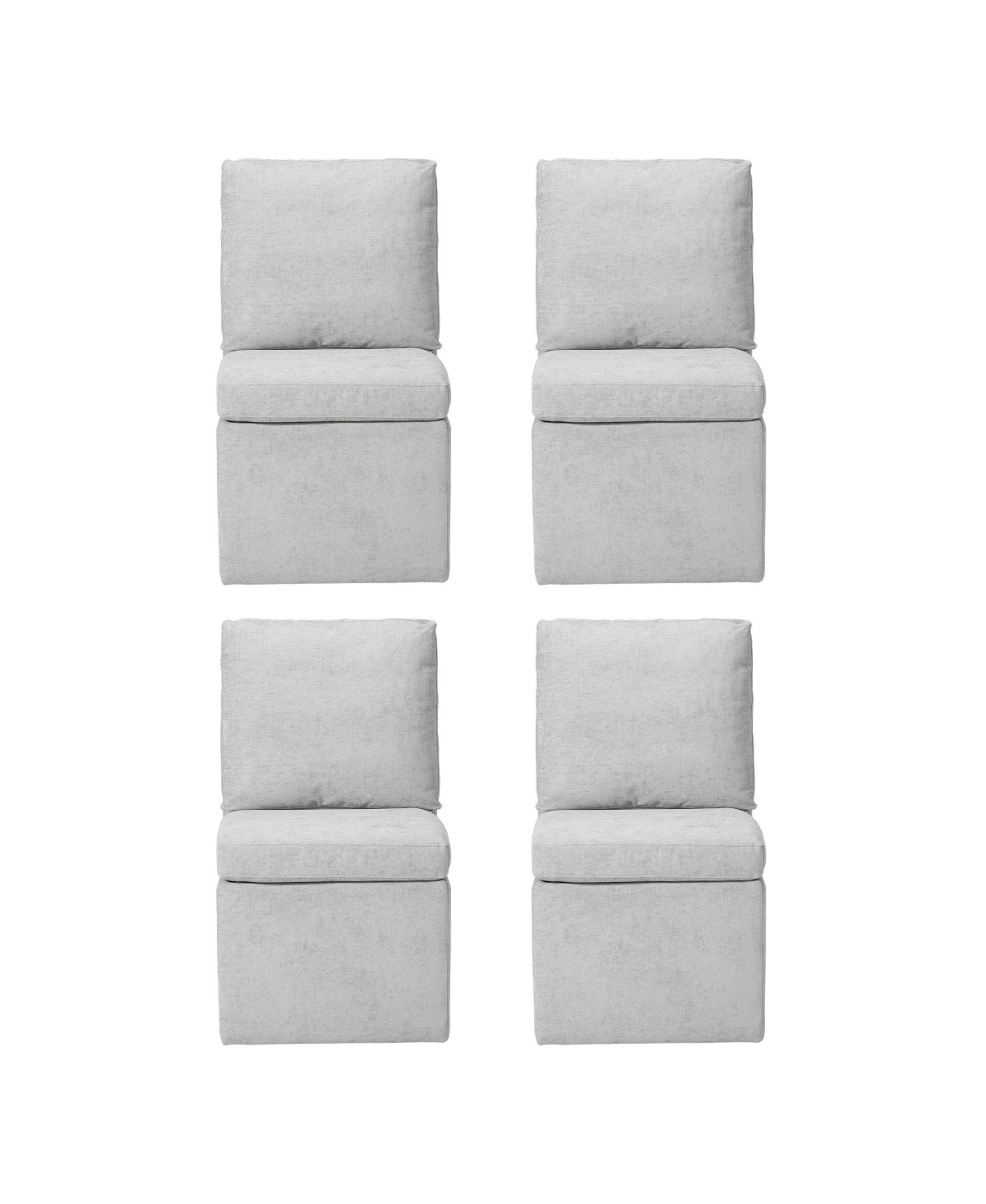 Click here for Modern Upholstered Chenille Armless Dining Chairs... prices