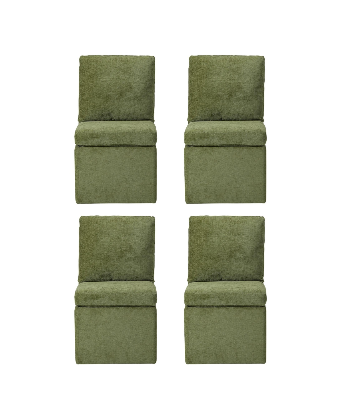 Click here for Modern Upholstered Chenille Armless Dining Chairs... prices