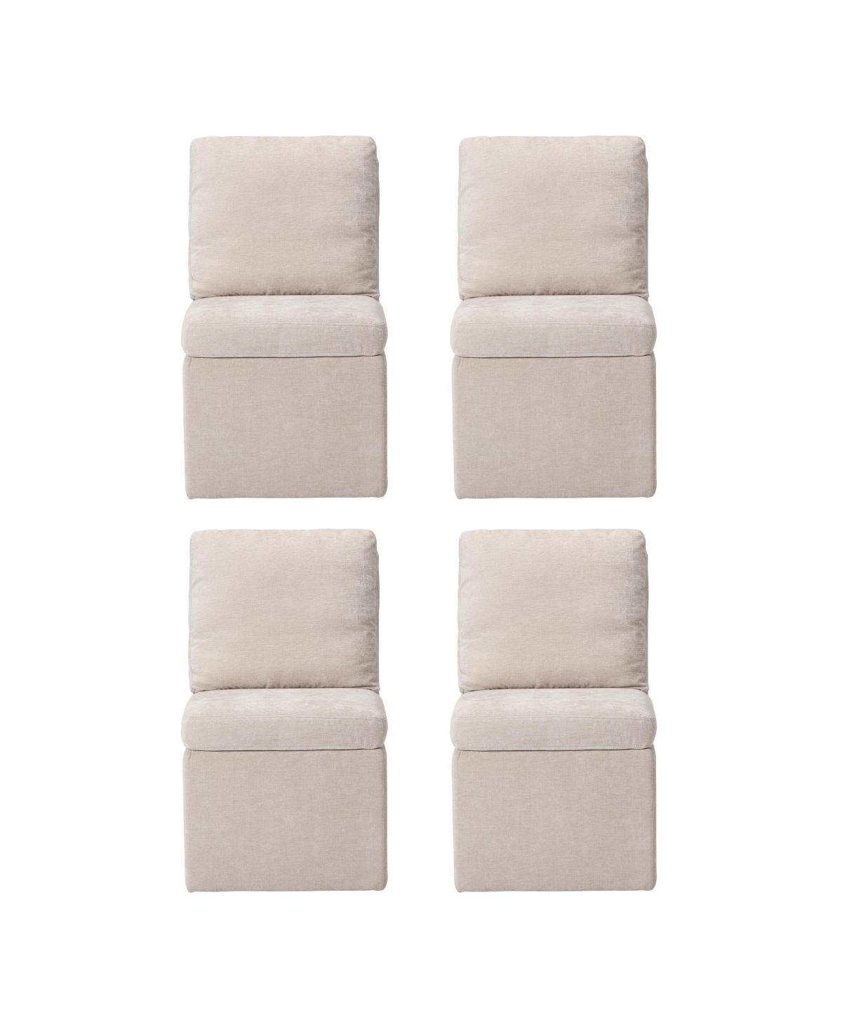 Click here for Modern Upholstered Chenille Armless Dining Chairs... prices