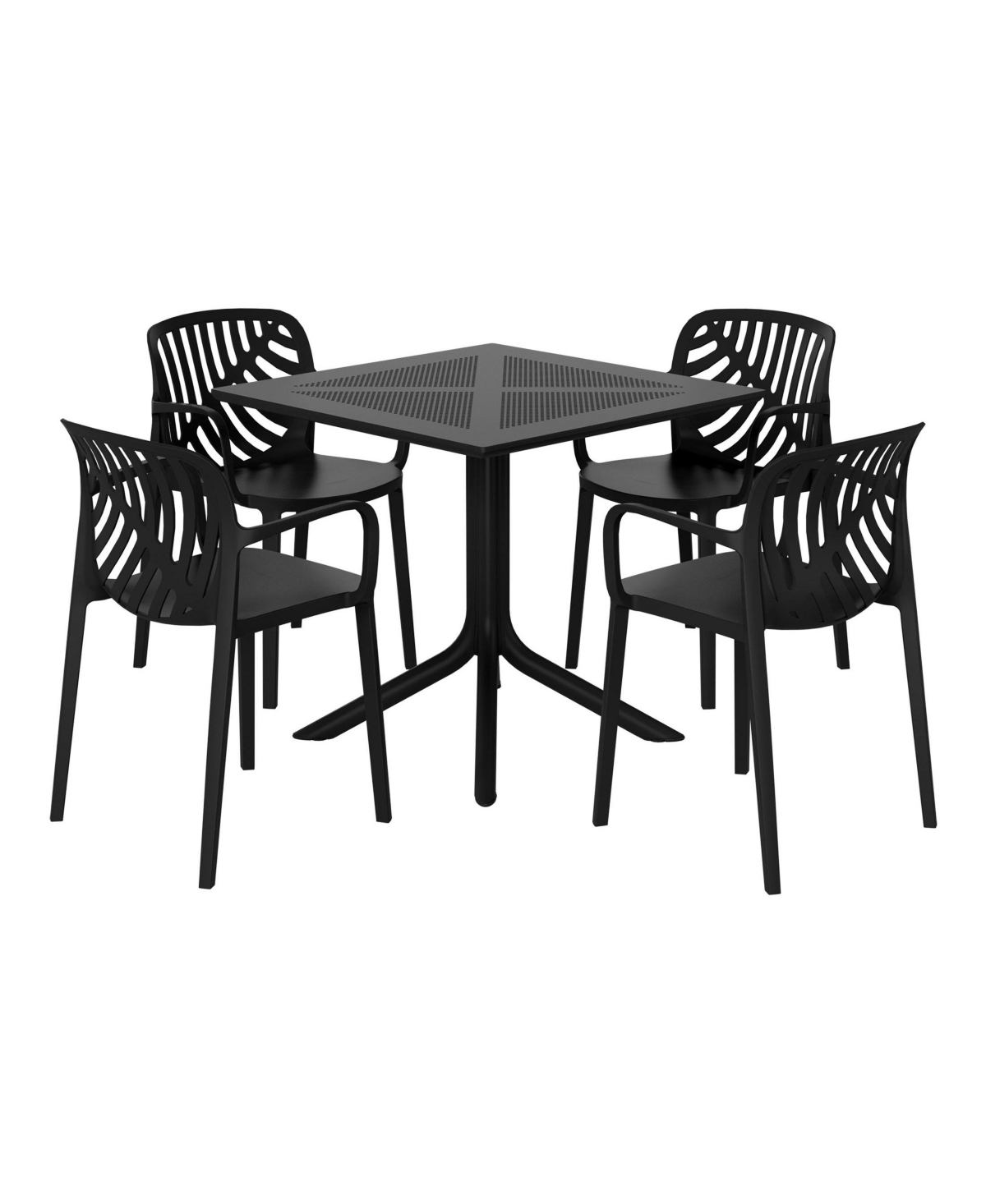 Click here for 5-Piece Outdoor Resin Square Patio Dining Table Se... prices