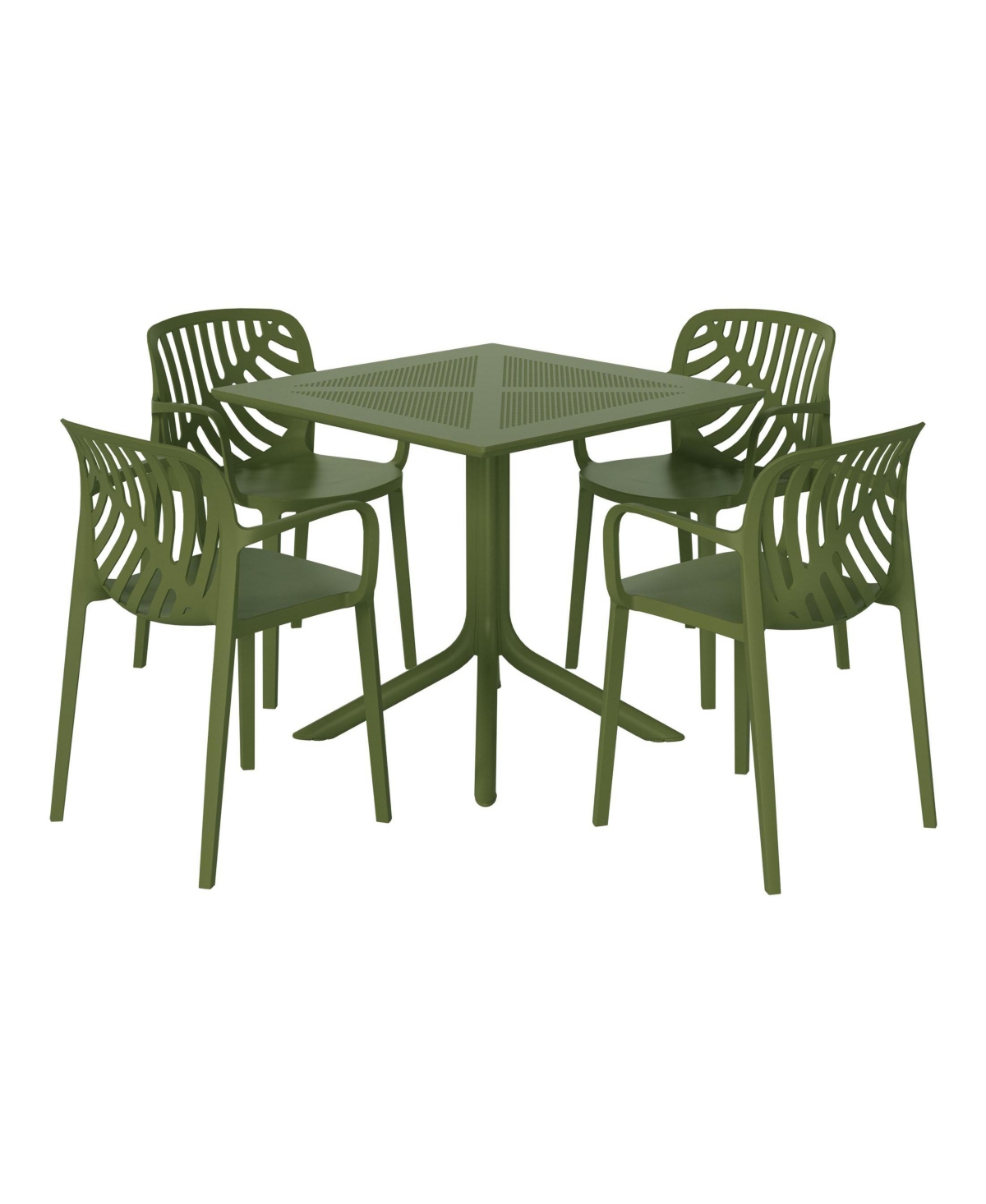Click here for 5-Piece Outdoor Resin Square Patio Dining Table Se... prices