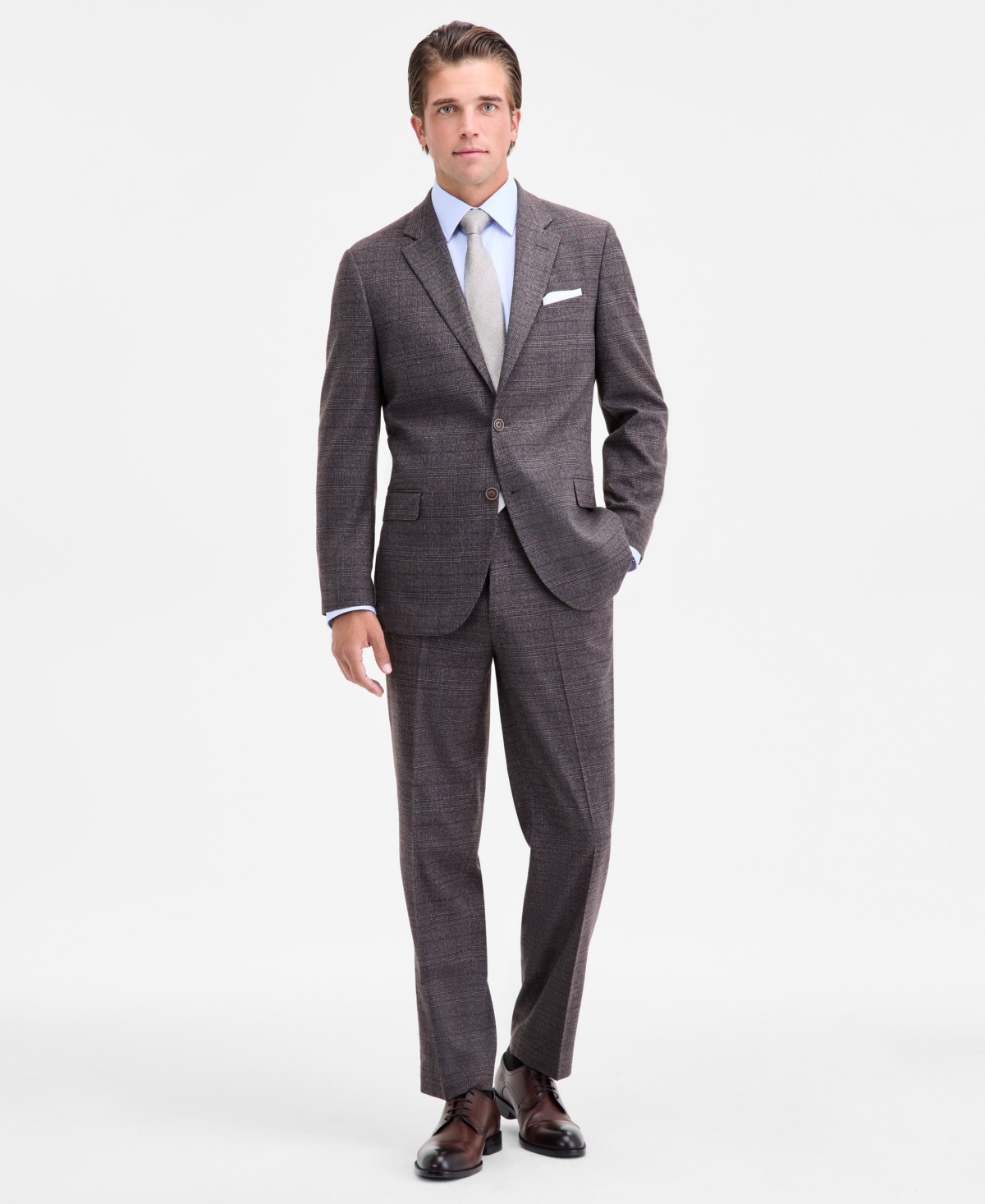 Click here for Nautica Mens Modern-Fit Stretch Suit - Brown Plaid prices