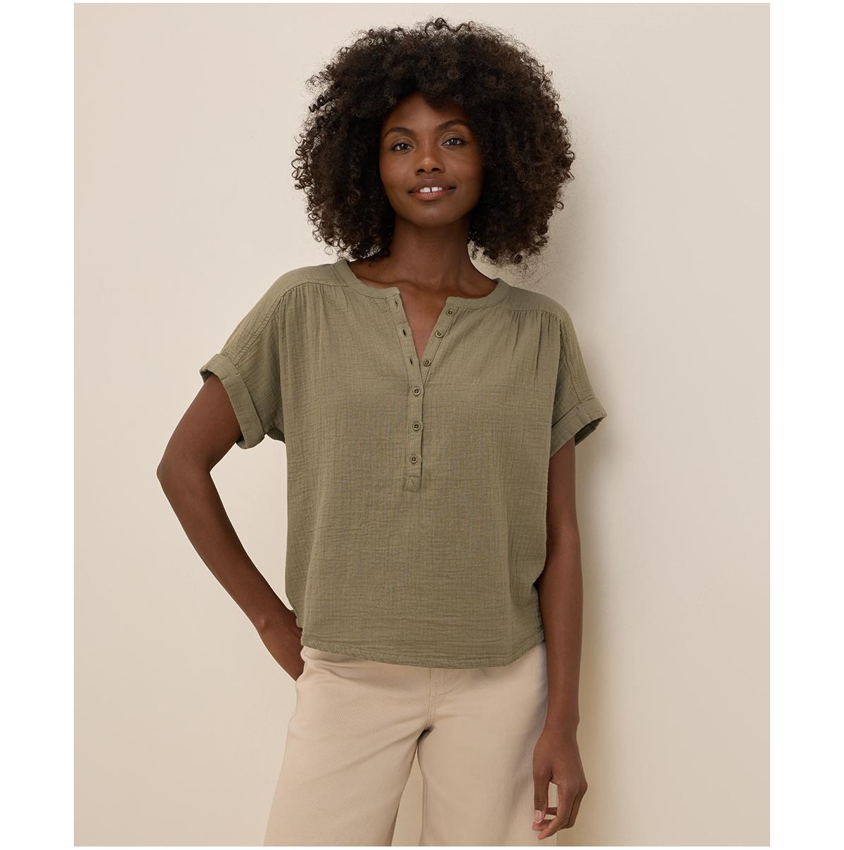 Click here for Pact Womens Cotton Coastal Double Gauze Short Slee... prices