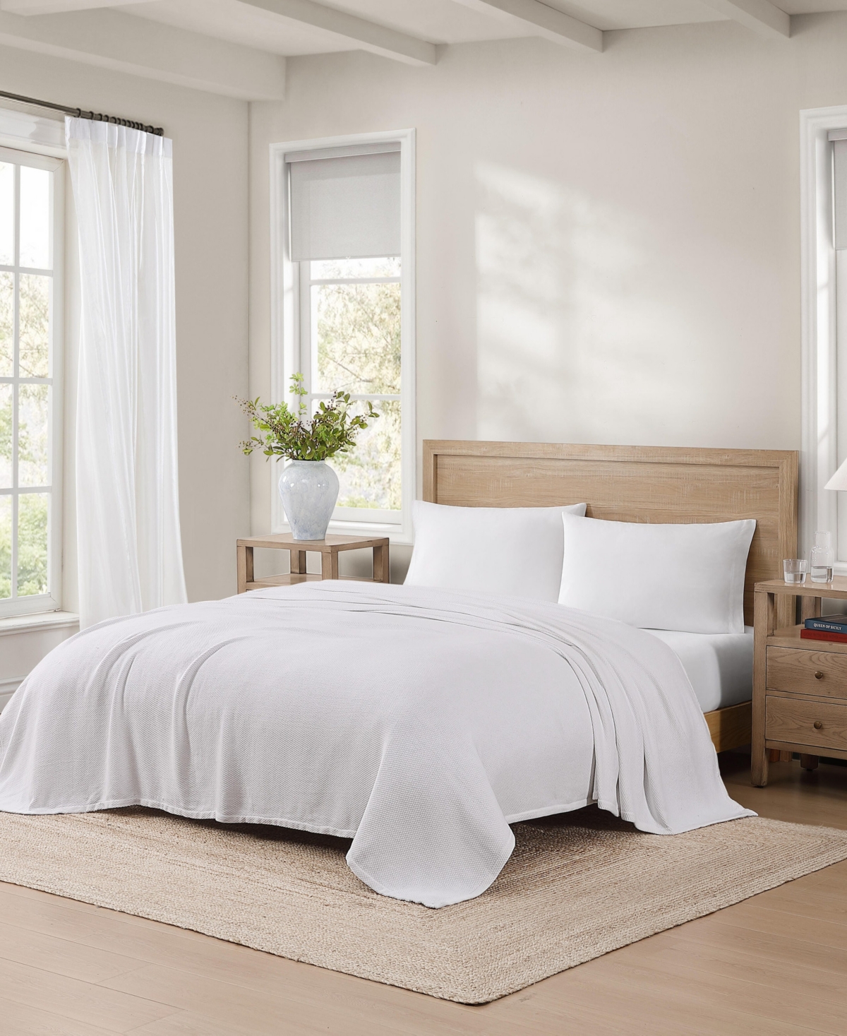 Click here for Tommy Hilfiger Solid Cotton Pique Blanket  Full/Qu... prices