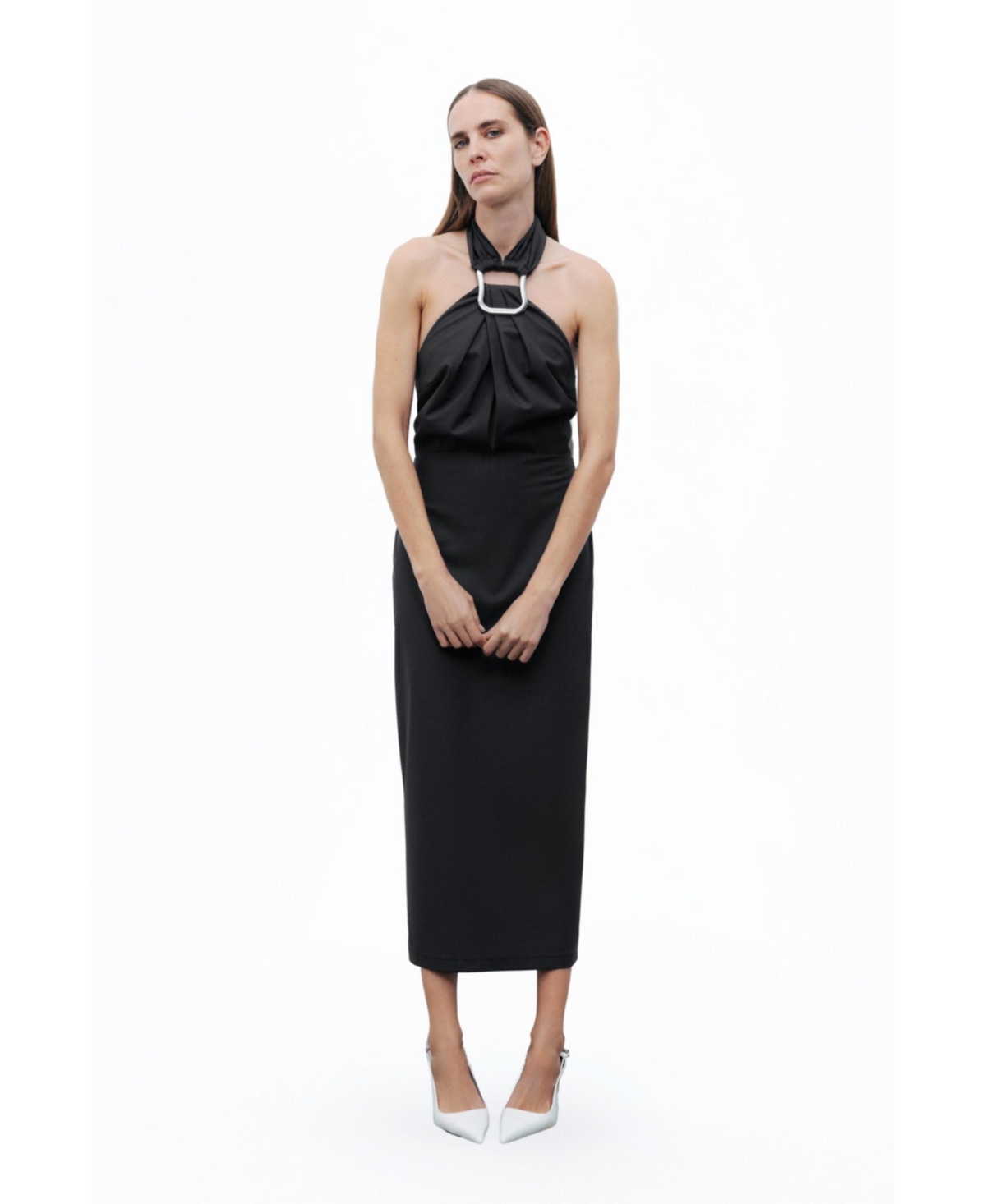 Click here for Nocturne Womens Halter Neck Midi Dress - Black prices
