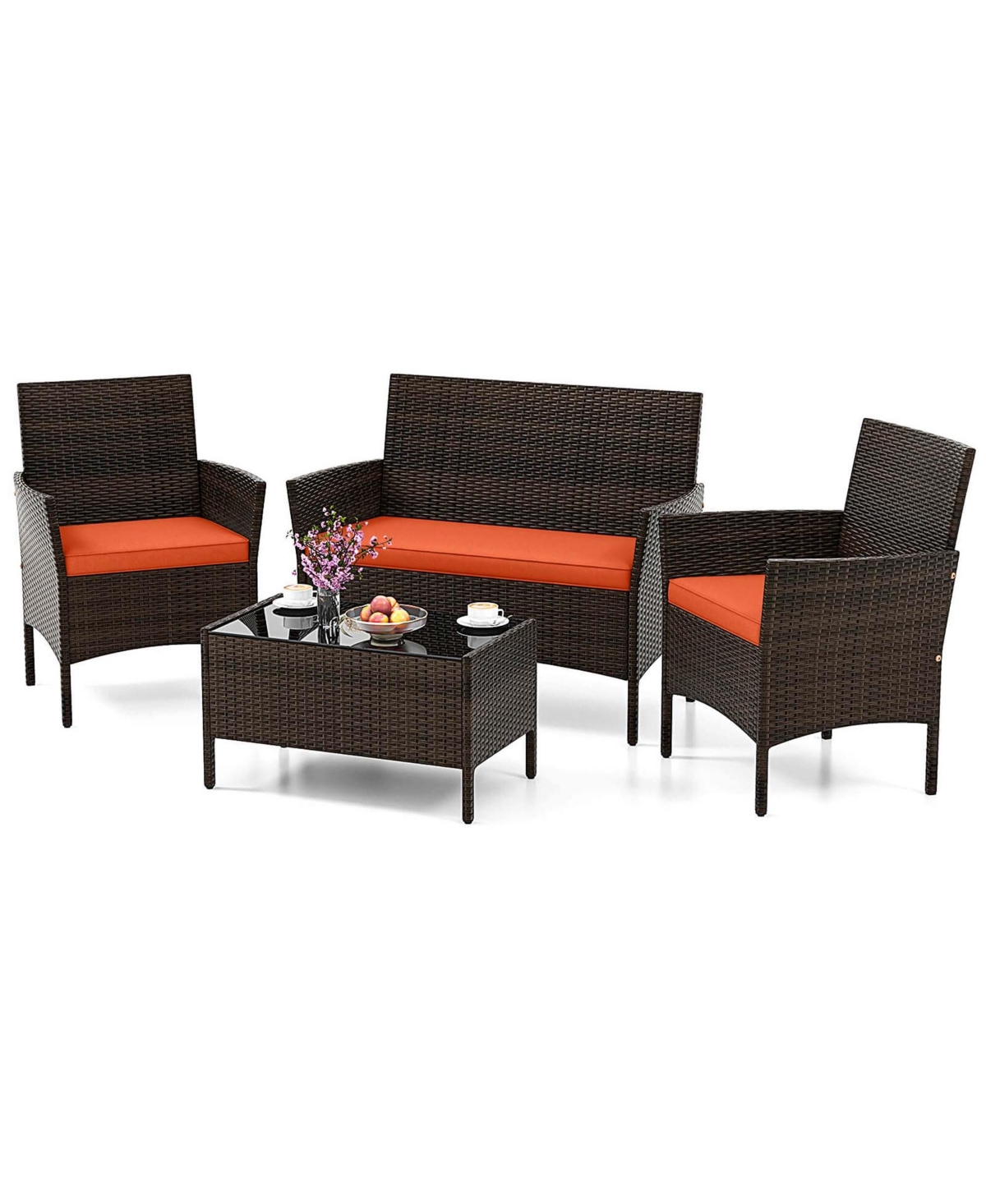 Click here for Gymax Set of 4 Furniture Set w/ Washable Cushions... prices
