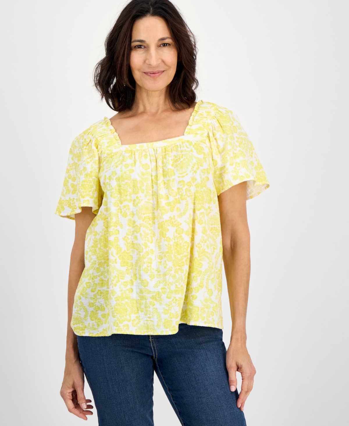 Click here for Style & Co Womens Square-Neck Top  Exclusively at... prices