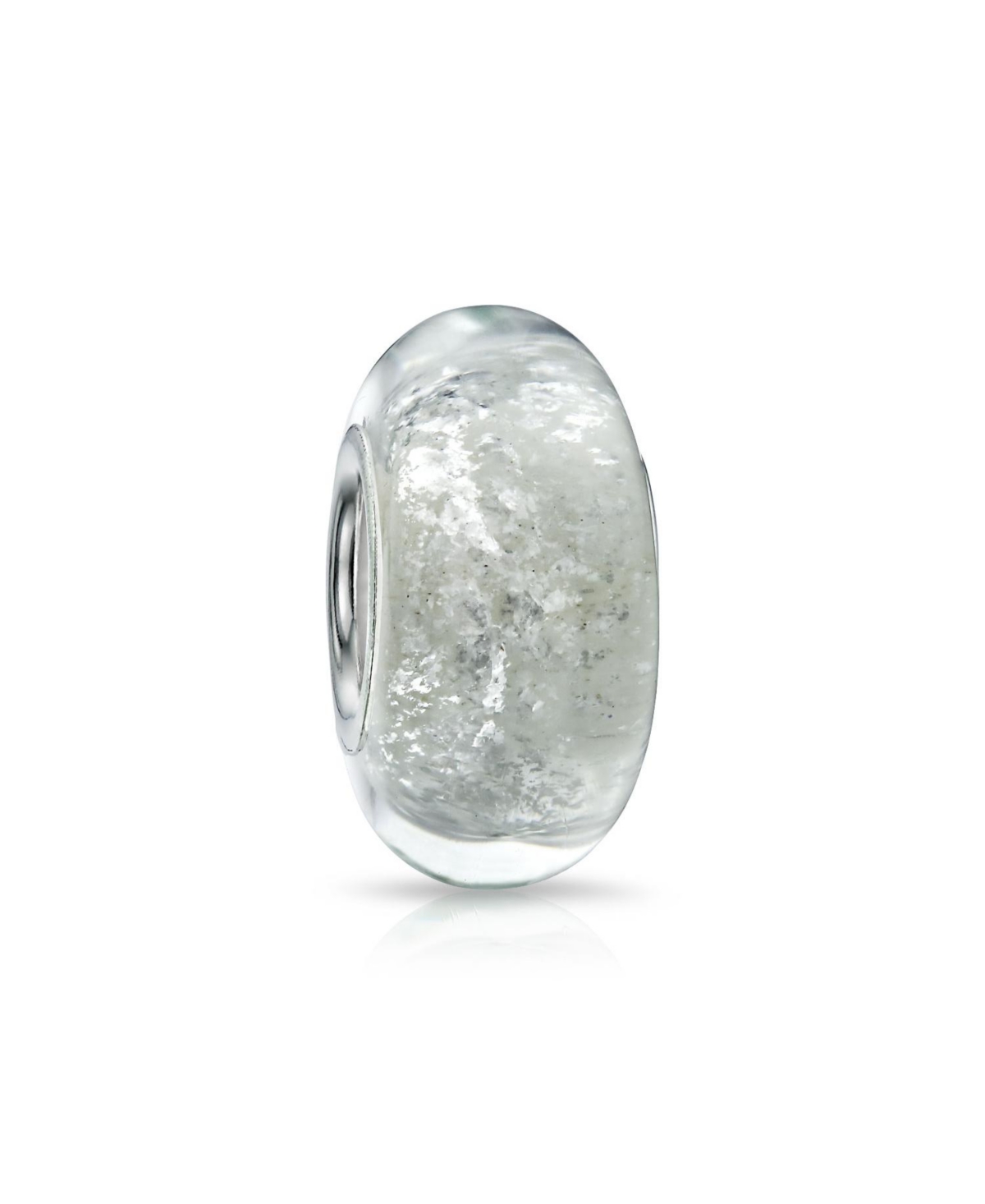 Click here for Bling Jewelry White Murano Glass Charm Bead with G... prices