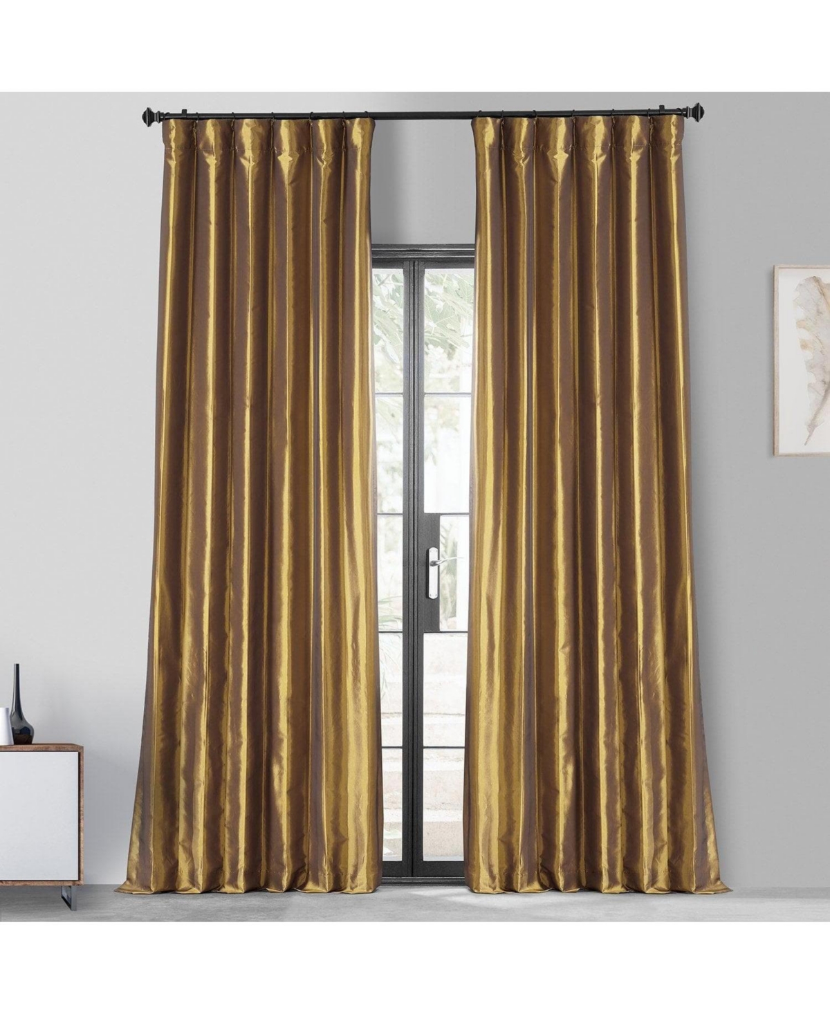 Click here for Half Price Drapes Golden Spice Faux Silk Taffeta B... prices