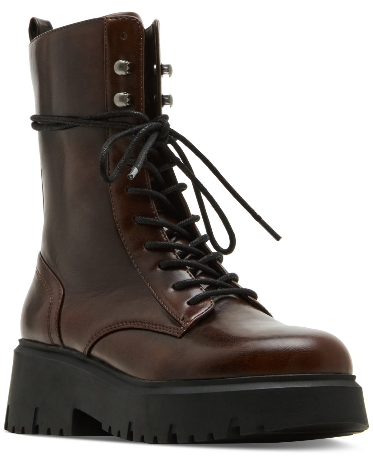 Click here for Madden Girl Maisey Lace-Up Combat Booties - Brown... prices