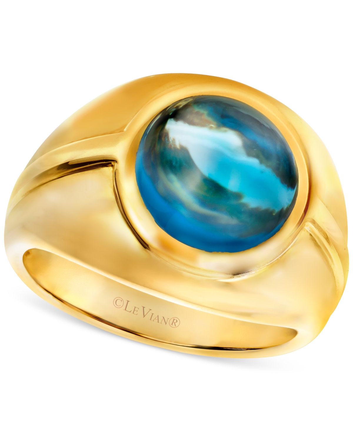 Click here for Le Vian Mens Deep Sea Blue Topaz Solitaire Ring (6... prices