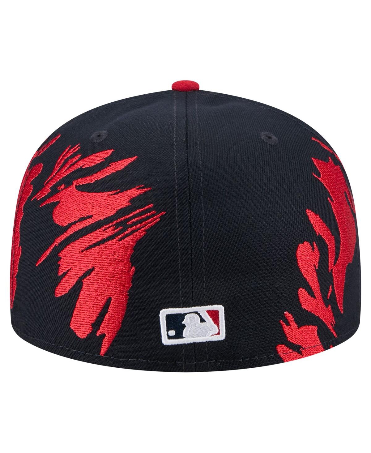 New Era Men's Navy/red Atlanta Braves Retro Pattern 59fifty Fitted Hat ...