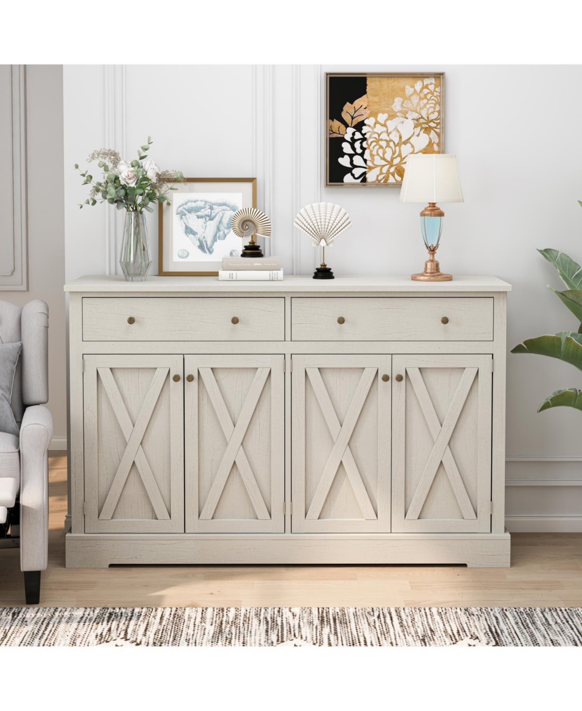 Click here for Streamdale Vintage White Sideboard with Drawers an... prices
