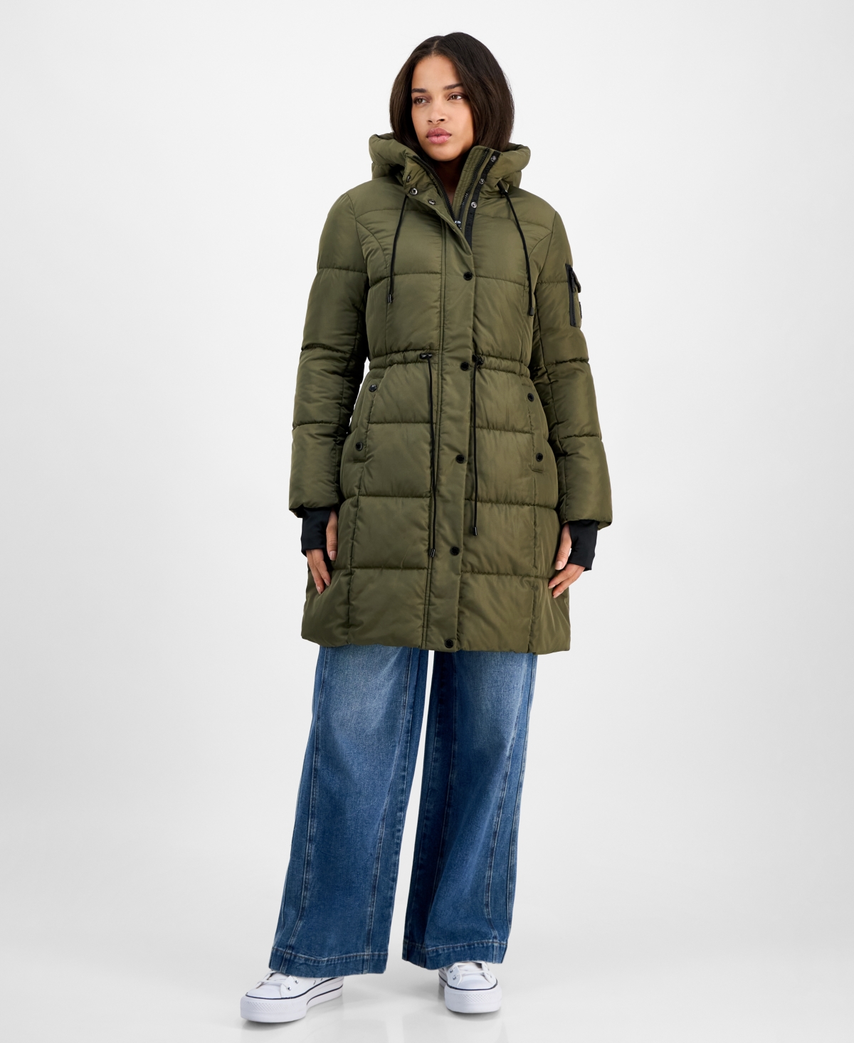 Click here for Steve Madden Womens Hooded Puffer Utility Coat - O... prices