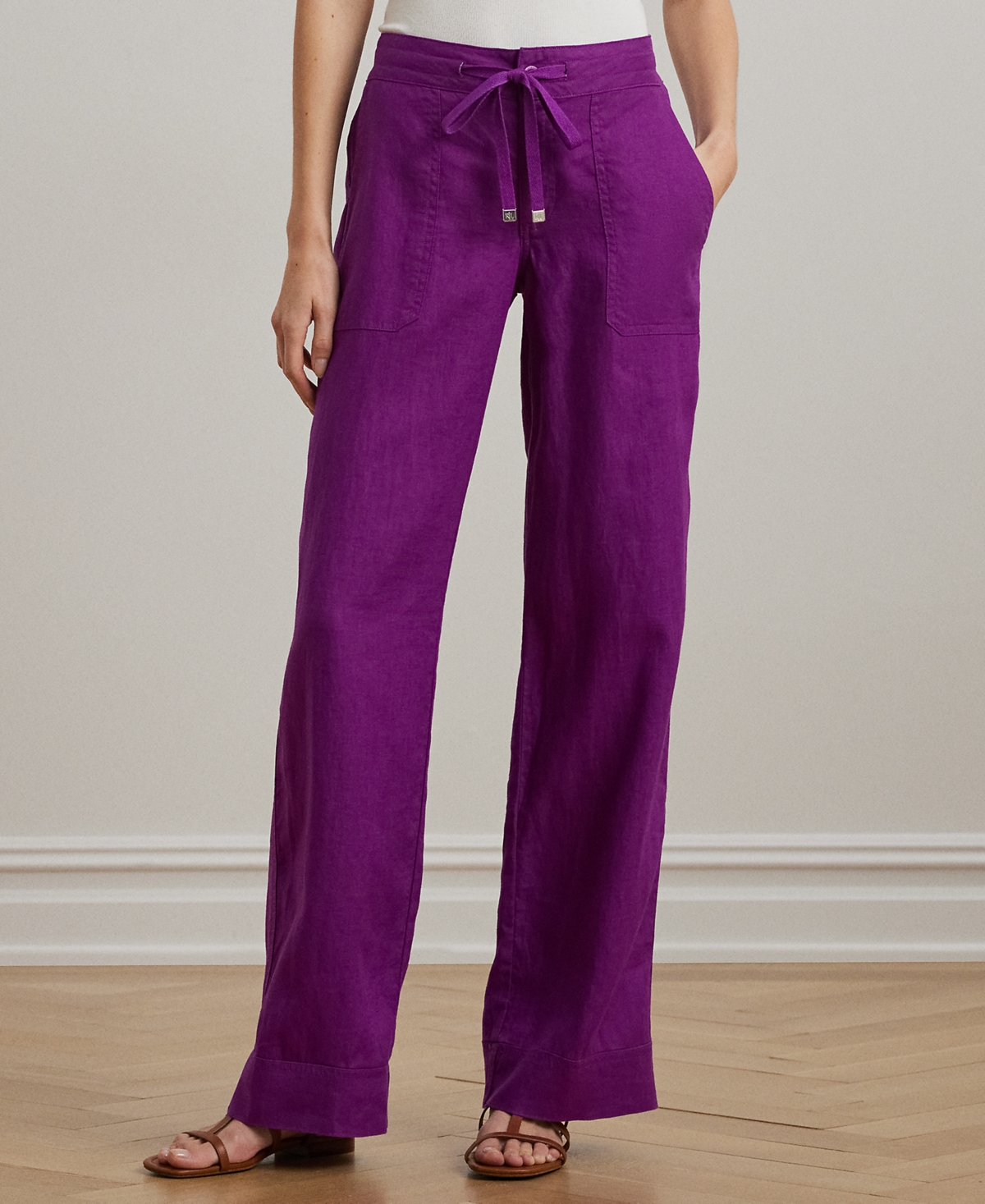 Click here for Lauren Ralph Lauren Petite 100 Linen Wide-Leg Line... prices