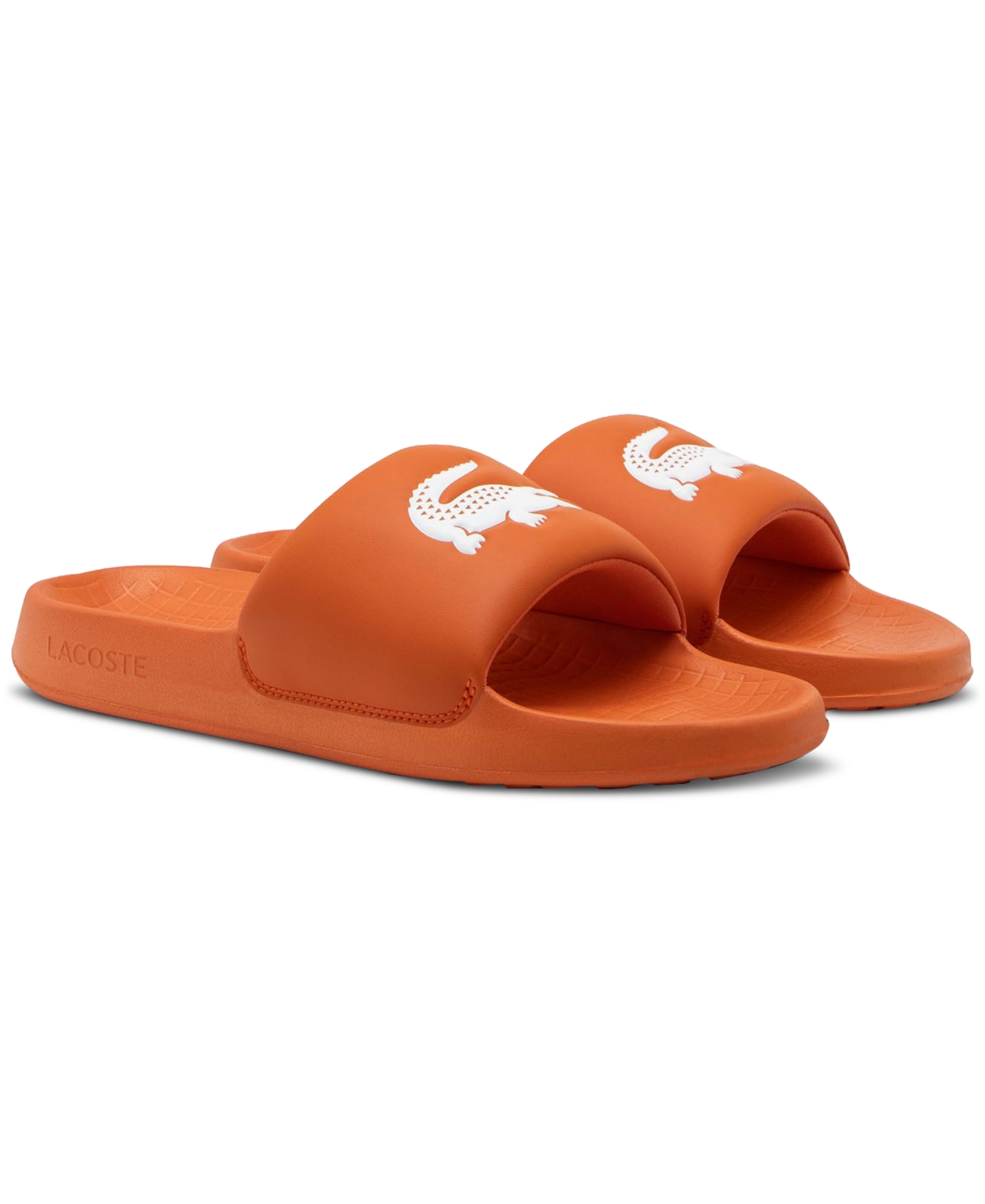 Click here for Lacoste Mens Logo Serve Slides 1.0 - Orange/White prices