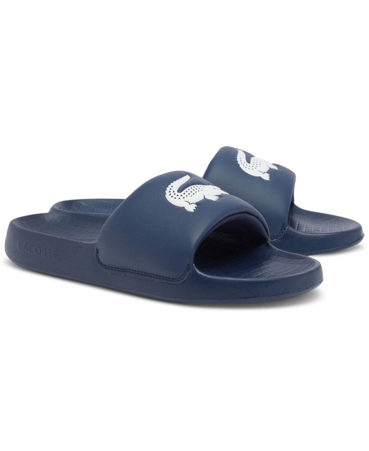 Click here for Lacoste Mens Logo Serve Slides 1.0 - Navy/White prices