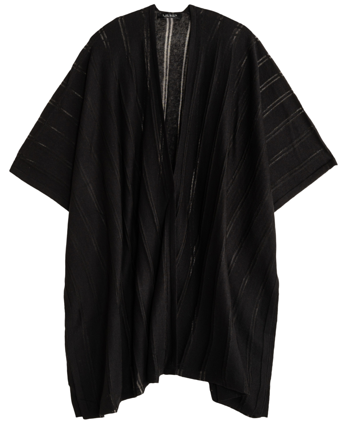 Click here for Lauren Ralph Lauren Sheer Stripe Ruana - Black prices