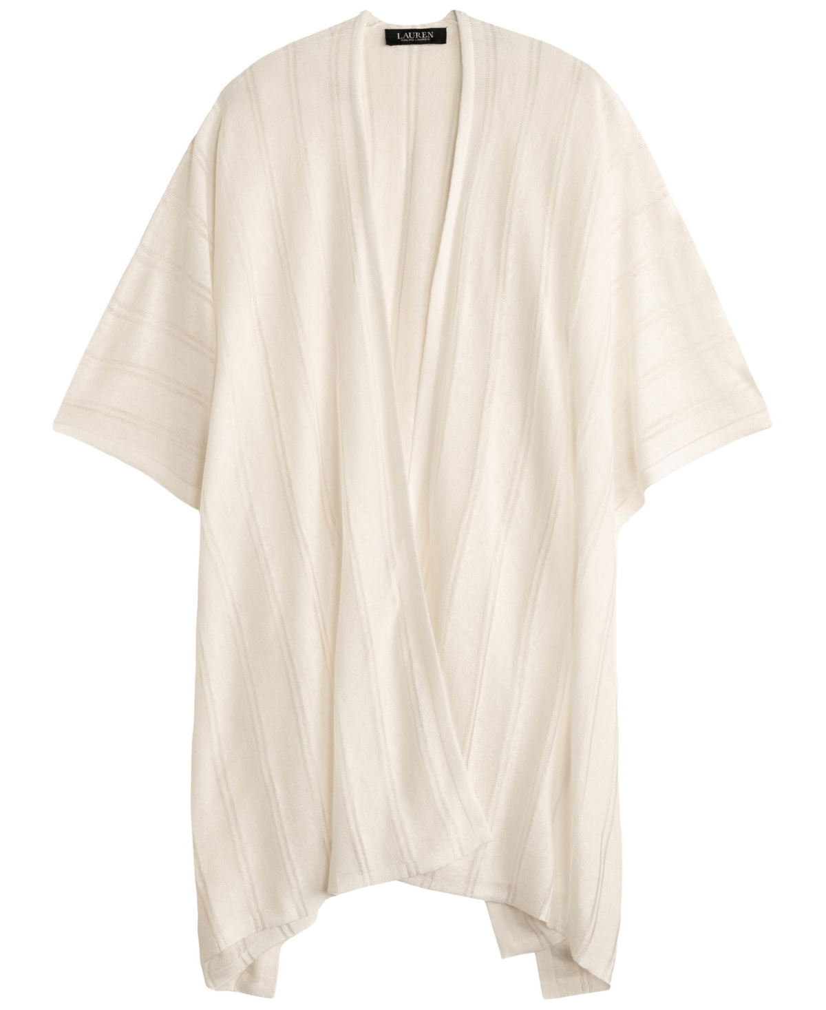 Click here for Lauren Ralph Lauren Sheer Stripe Ruana - Cream prices