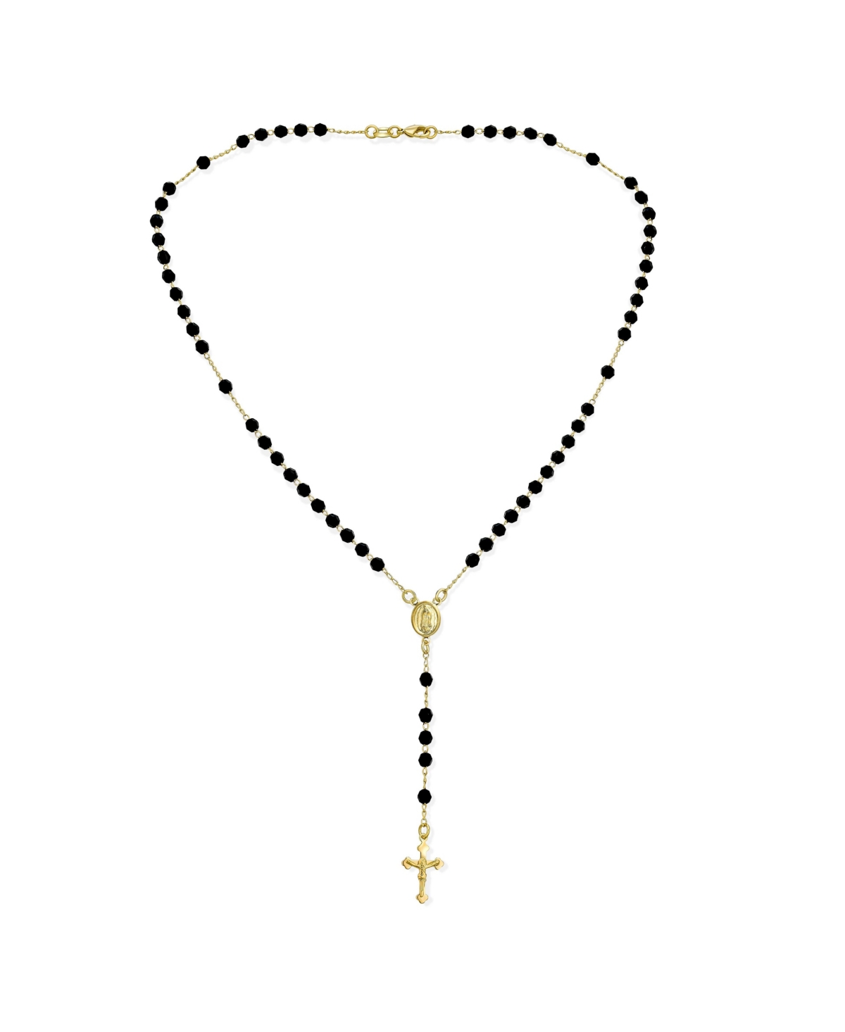Click here for Bling Jewelry Religious Black Bead Rosary Necklace... prices