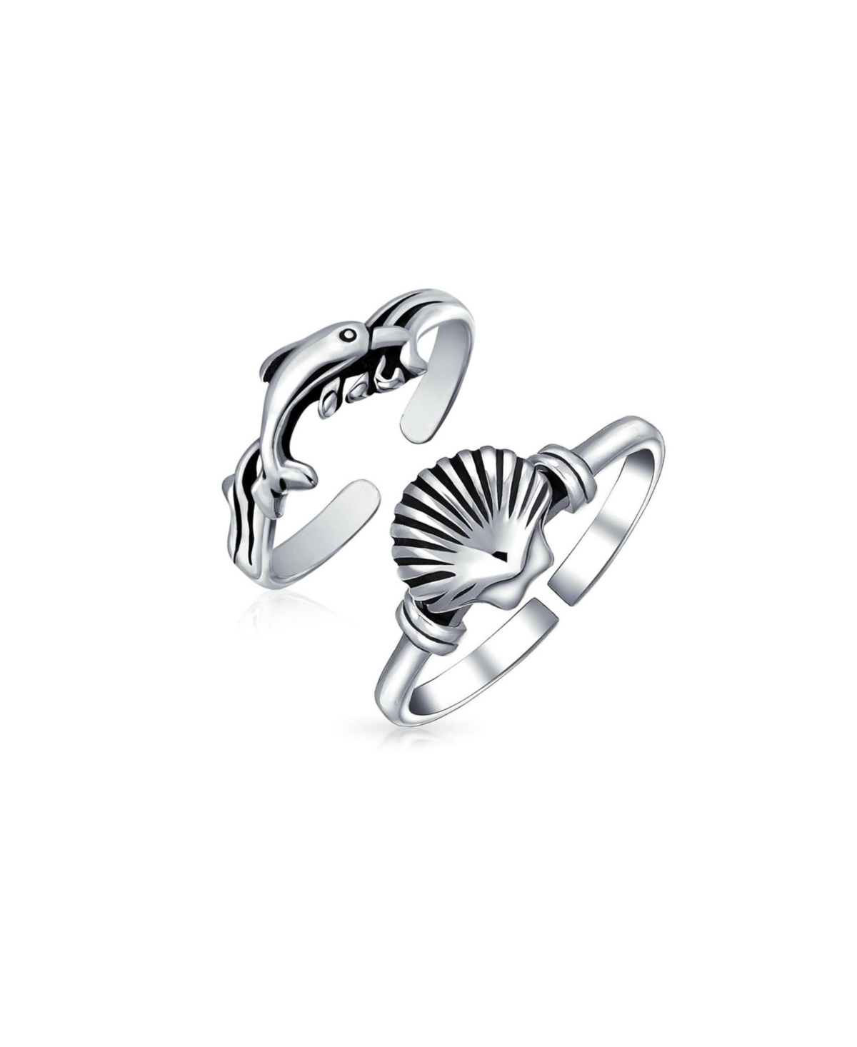 Click here for Bling Jewelry Set of 2 Dolphin & Clam Shell Midi T... prices