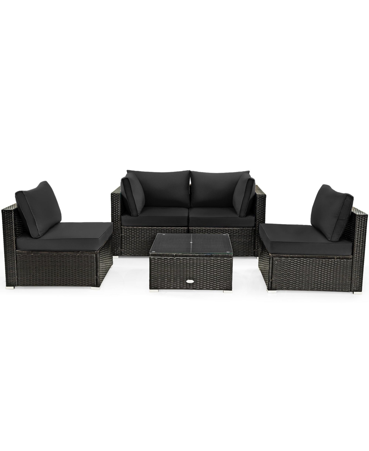 Click here for Gymax 5pieces Rattan Patio Conversation Set Sofa F... prices