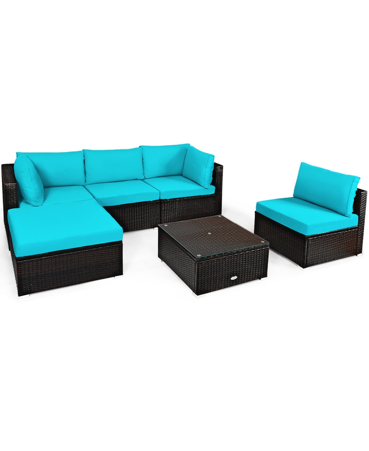 Click here for Gymax 6PCS Rattan Patio Sectional Sofa Set Outdoor... prices