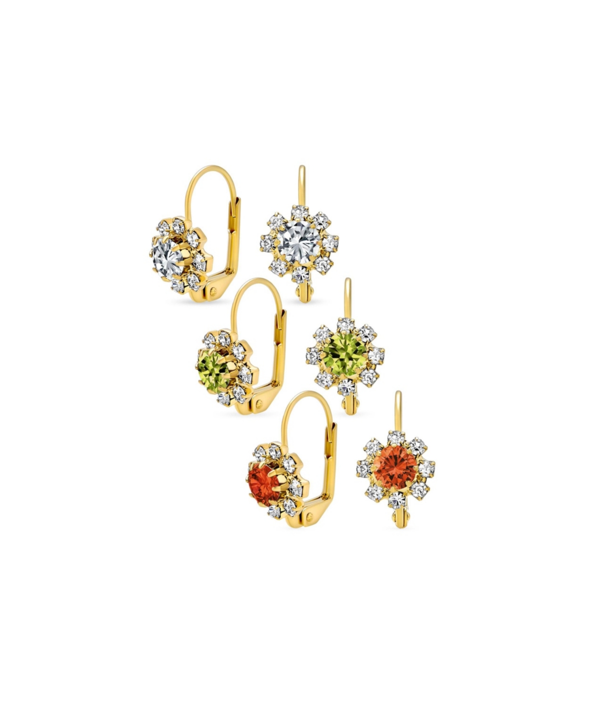 Click here for Bling Jewelry Set of 3 Multi Color Crystal Flower... prices