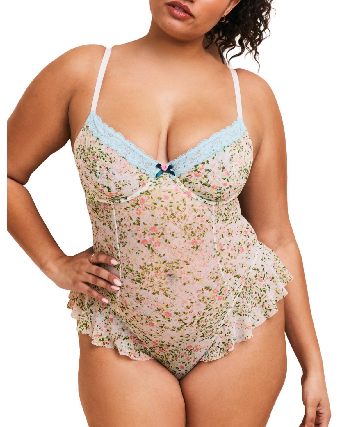 Click here for Adore Me Plus Size Brie Bodysuit Lingerie - Floral... prices